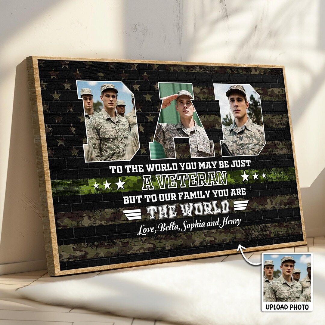 Custom Military Veteran Photo Collage Wall Art – "to Me You Are the ...