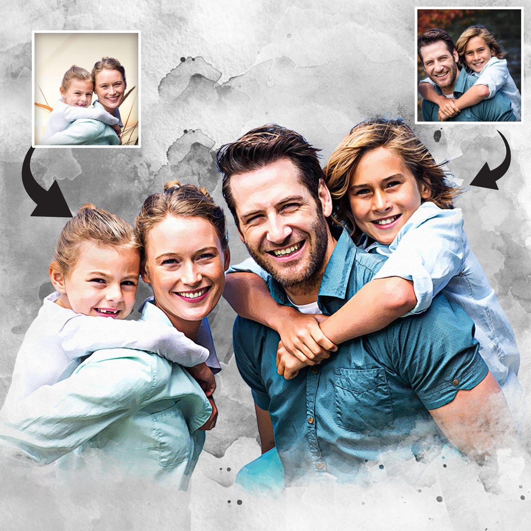 Custom Combine Family Photos Art Work, Add Loved One to Photo, Family ...