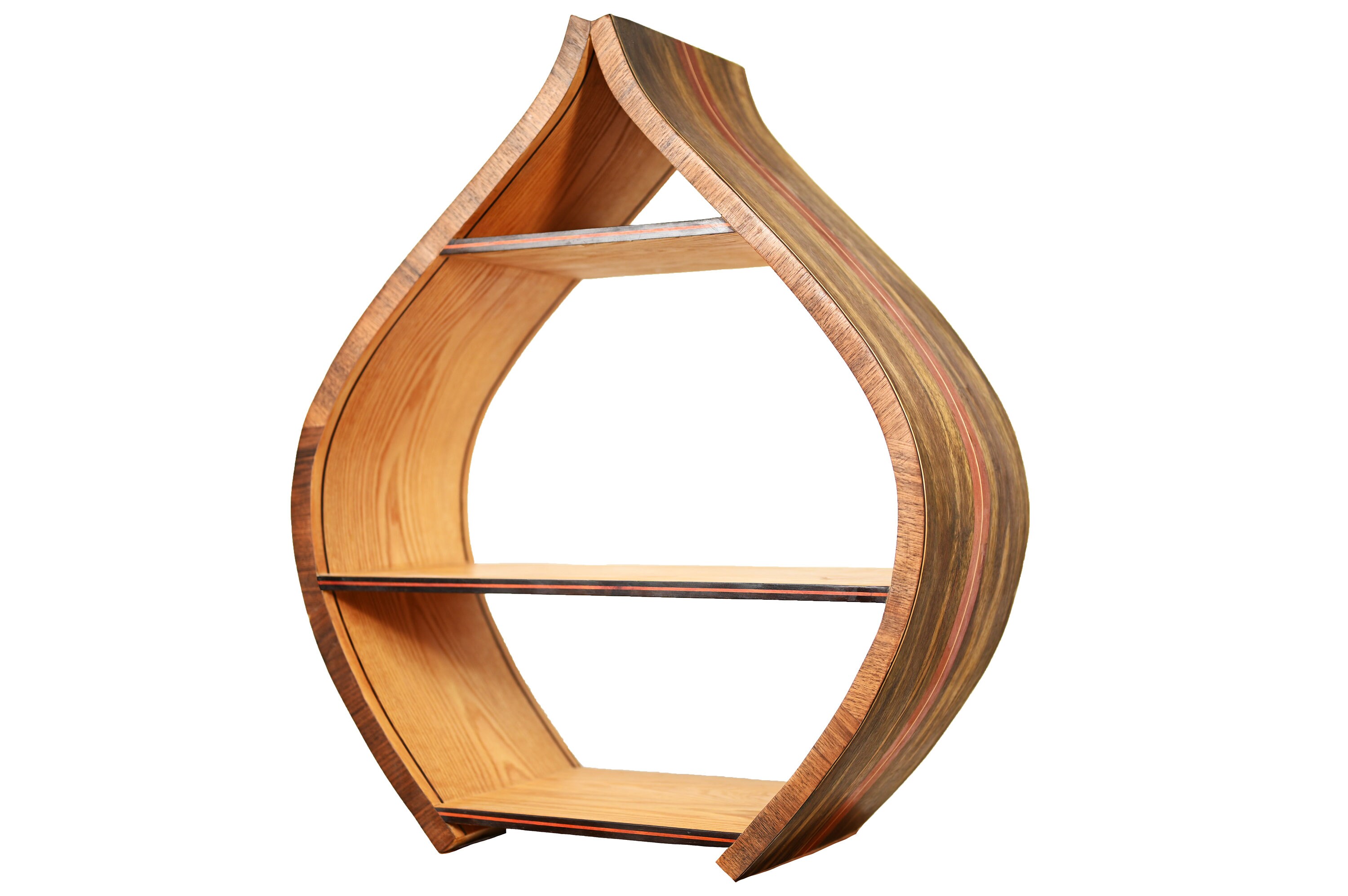 FIG Bookshelf, Solid Wood Bookcase, Curved Book Shelve, Designer ...