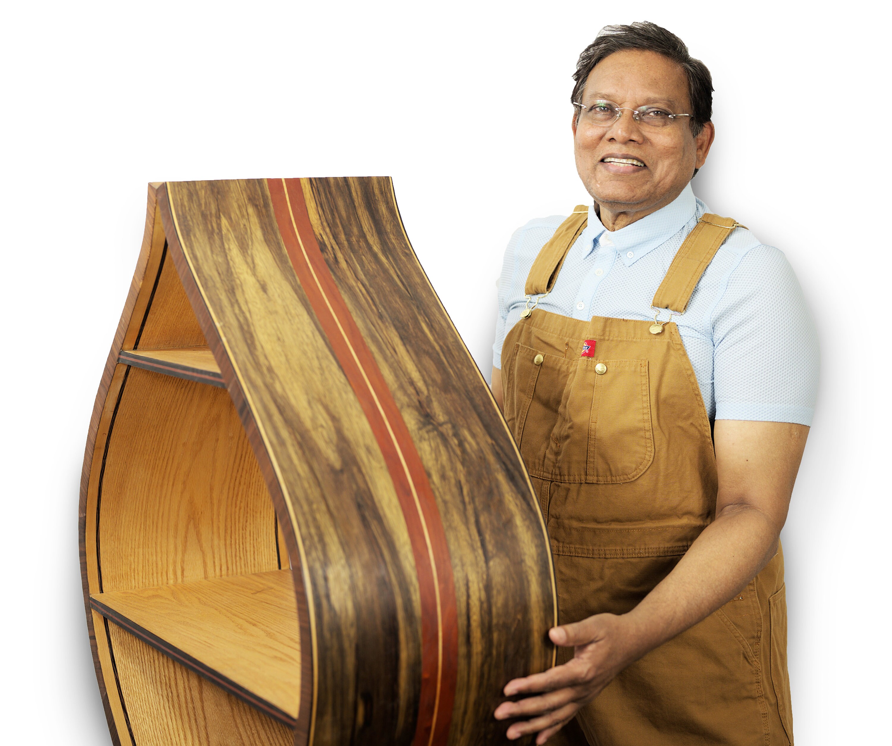 FIG Bookshelf, Solid Wood Bookcase, Curved Book Shelve, Designer ...