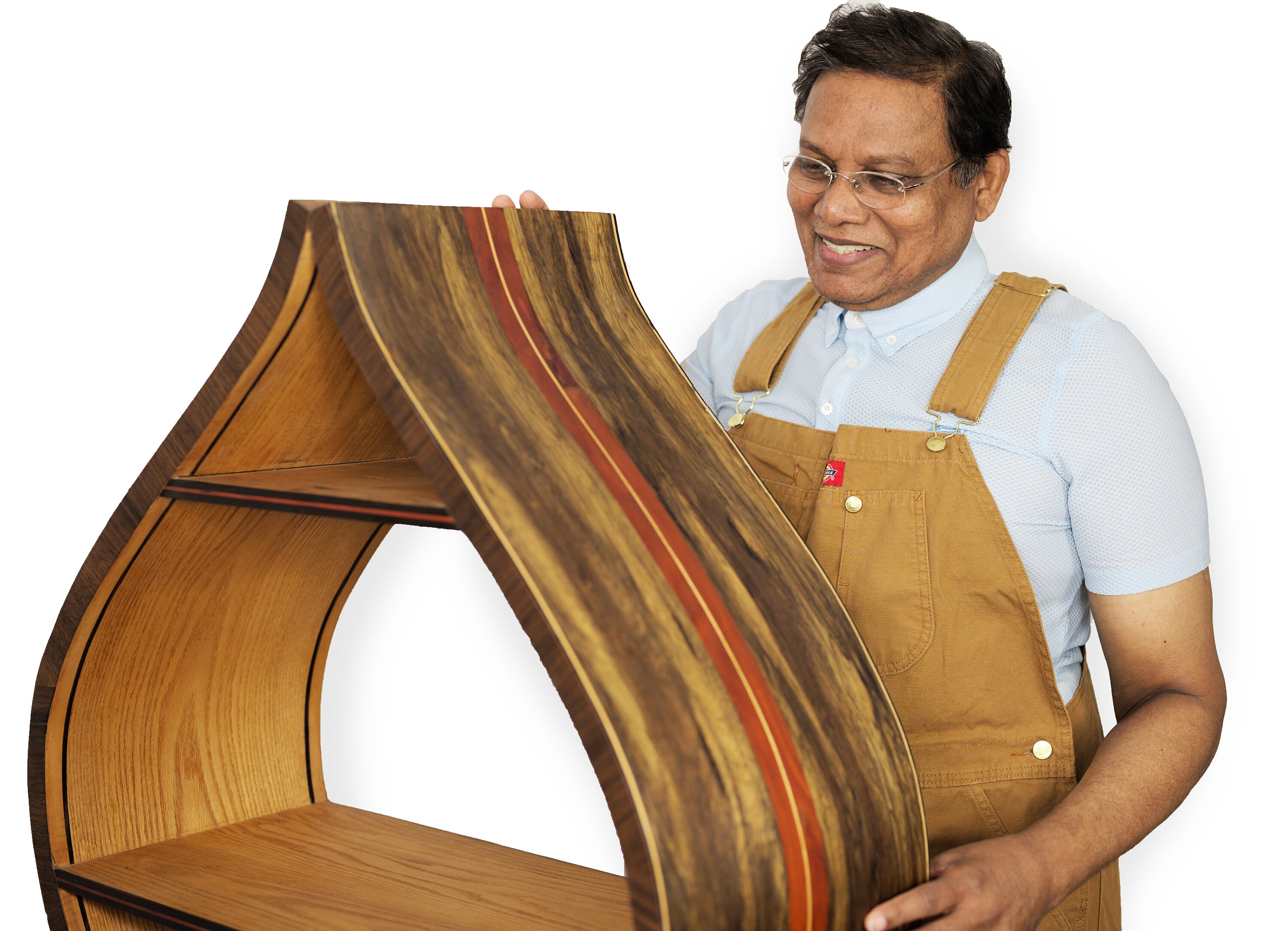 FIG Bookshelf, Solid Wood Bookcase, Curved Book Shelve, Designer ...