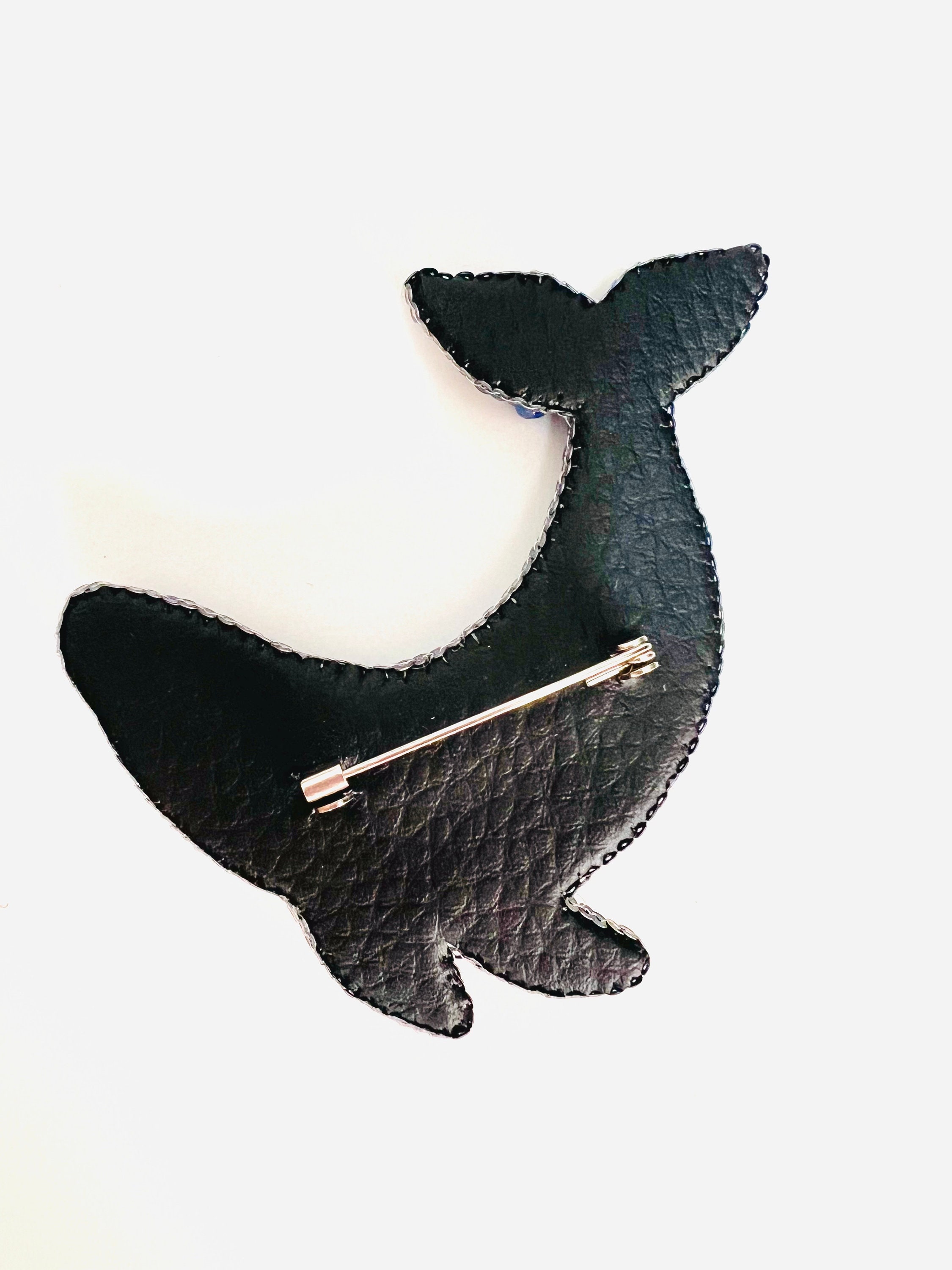 Women Beaded Brooch, Handcrafted Whale Brooch With Beads and Crystals ...