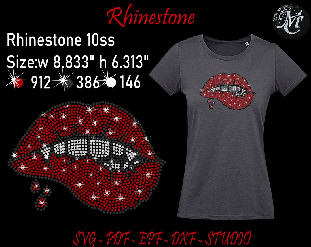 Vampire Rhinestone, Halloween Rhinestone, Lips Rhinestone, Horror Movie ...
