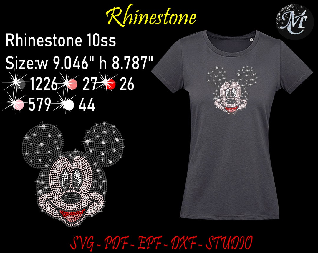 Mouse Rhinestone, Rhinestone Svg, Rhinestone Template, Mouse Svg ...