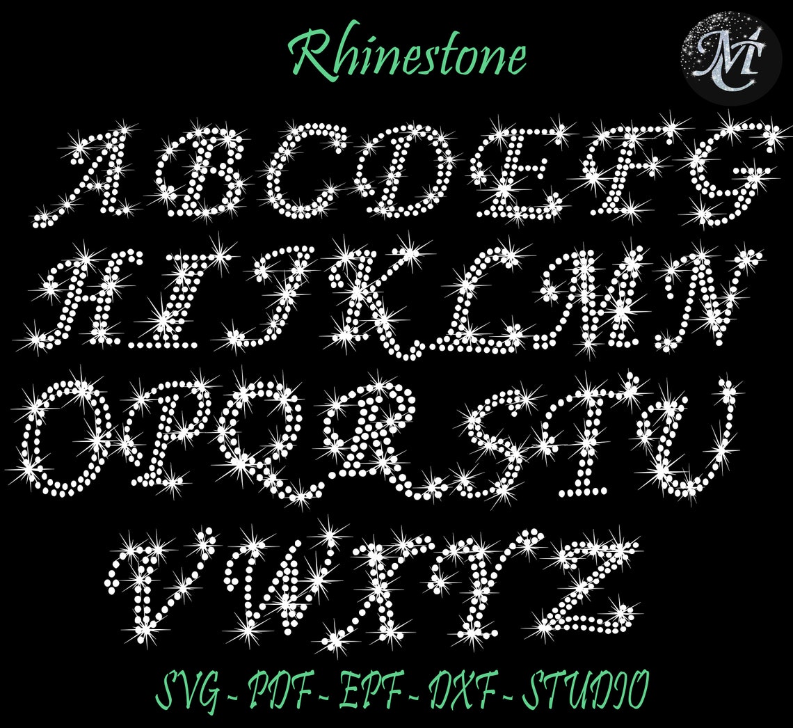 Rhinestone Alphabet, Alphabet Svg, Rhinestone Svg, Alphabet Template ...