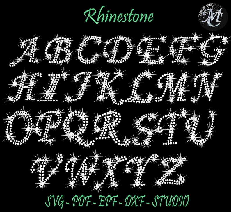 Rhinestone Alphabet, Alphabet Svg, Rhinestone Svg, Alphabet Template ...