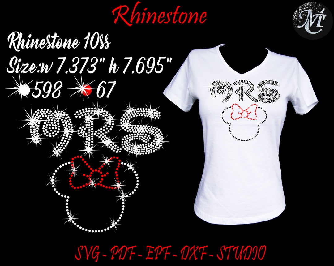 Bundle Mouse Rhinestone, Mrs Rhinestone, Mr Rhinestone, Rhinestone Svg ...