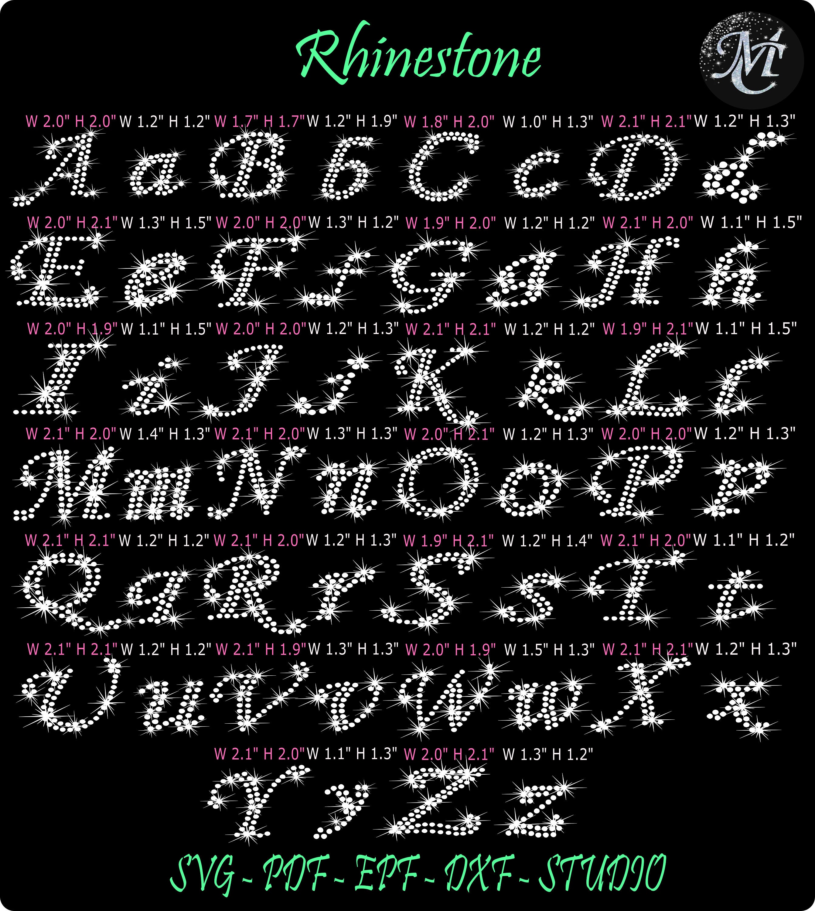 Rhinestone Alphabet, Alphabet Svg, Rhinestone Svg, Alphabet Template ...