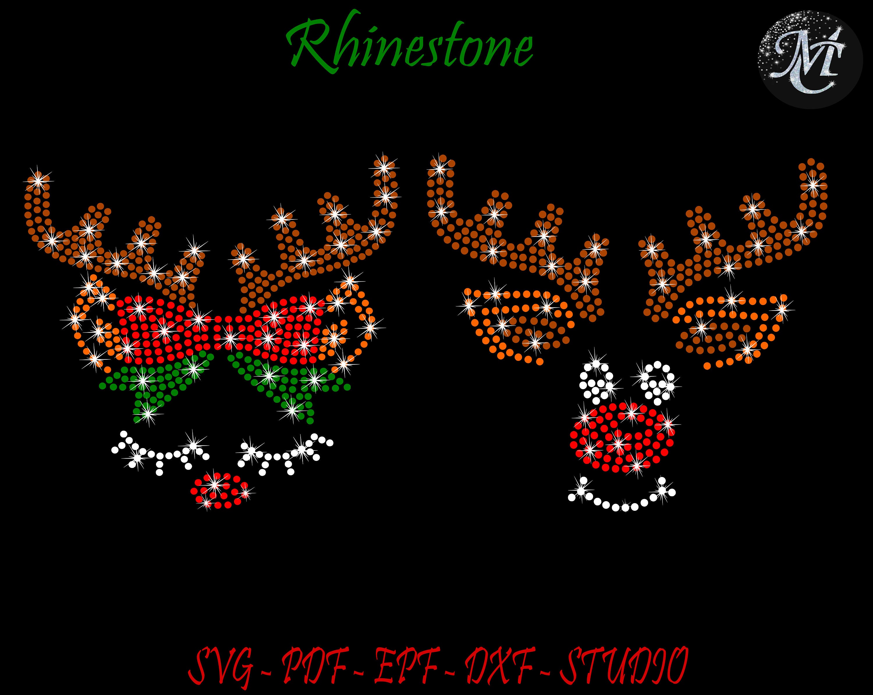 Reindeers Rhinestone, Bundle Christmas Rhinestone, Rhinestone Svg ...