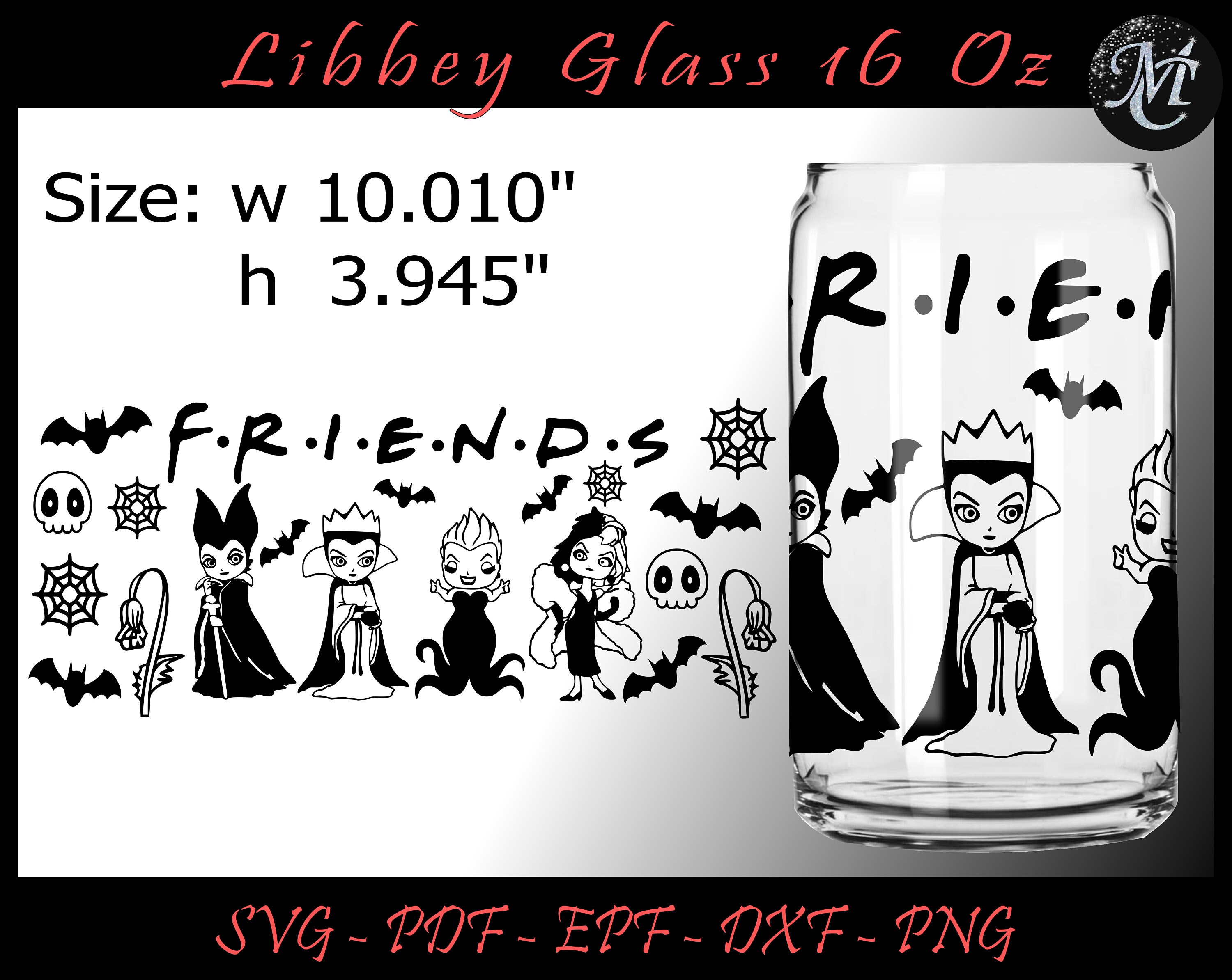 16 Oz Libbey Can Glass Wrap, Friends Svg, Libbey Glass 16 Oz Svg ...