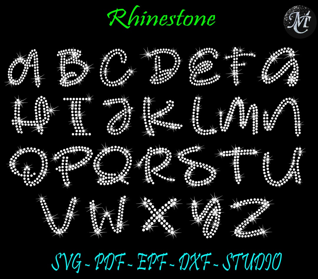 Bundle Alphabet Rhinestone, Rhinestone Template, Capital Letters ...