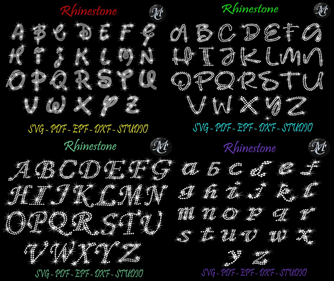 Bundle Alphabet Rhinestone, Rhinestone Template, Capital Letters ...