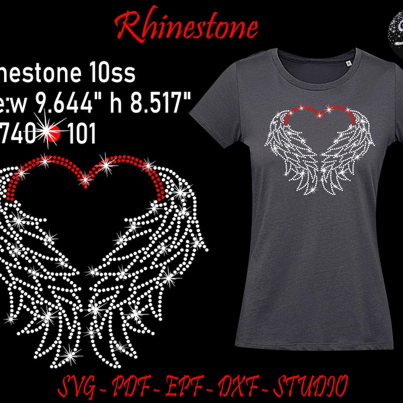 Rhinestone Svg Wings - Etsy