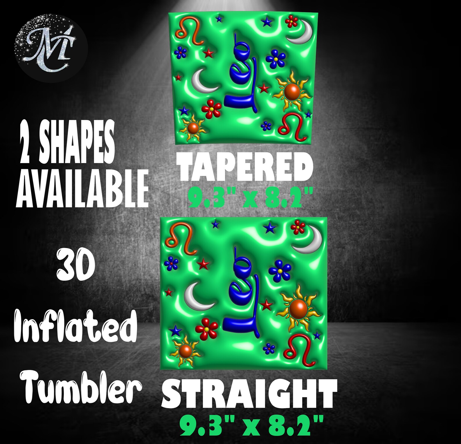 3D Leo Inflated Tumbler Wrap, 3D Zodiac Signs Straight Tapered Png, 20 ...
