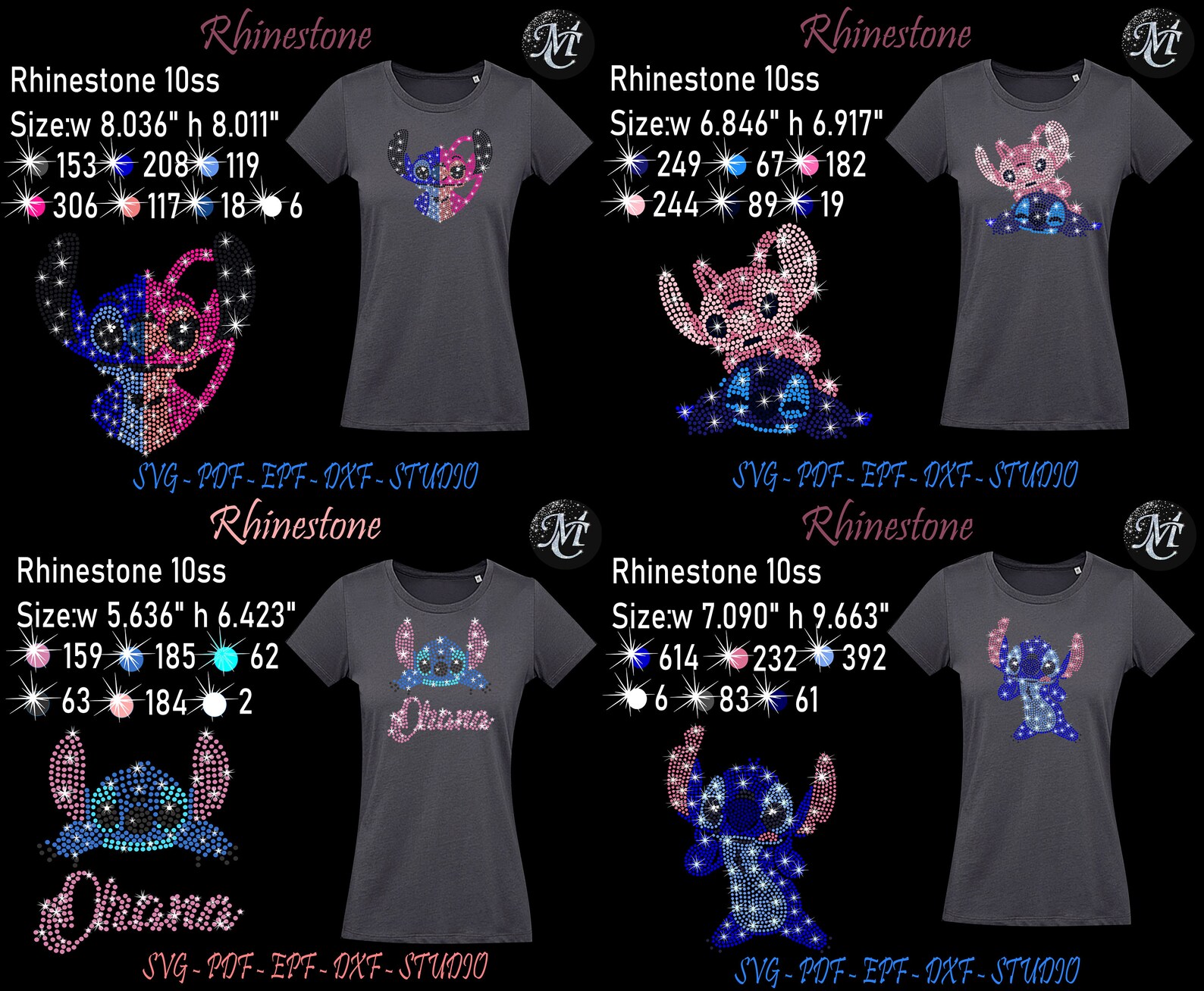 Super Bundle Rhinestone, Rhinestone Svg, Rhinestone Template, Mouse ...