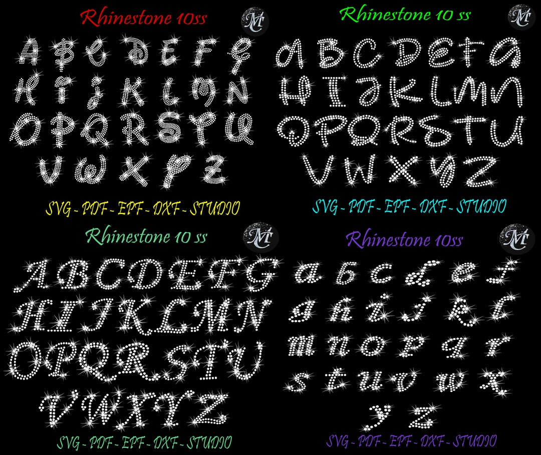 Bundle Alphabet Rhinestone, Rhinestone Template, Capital Letters ...