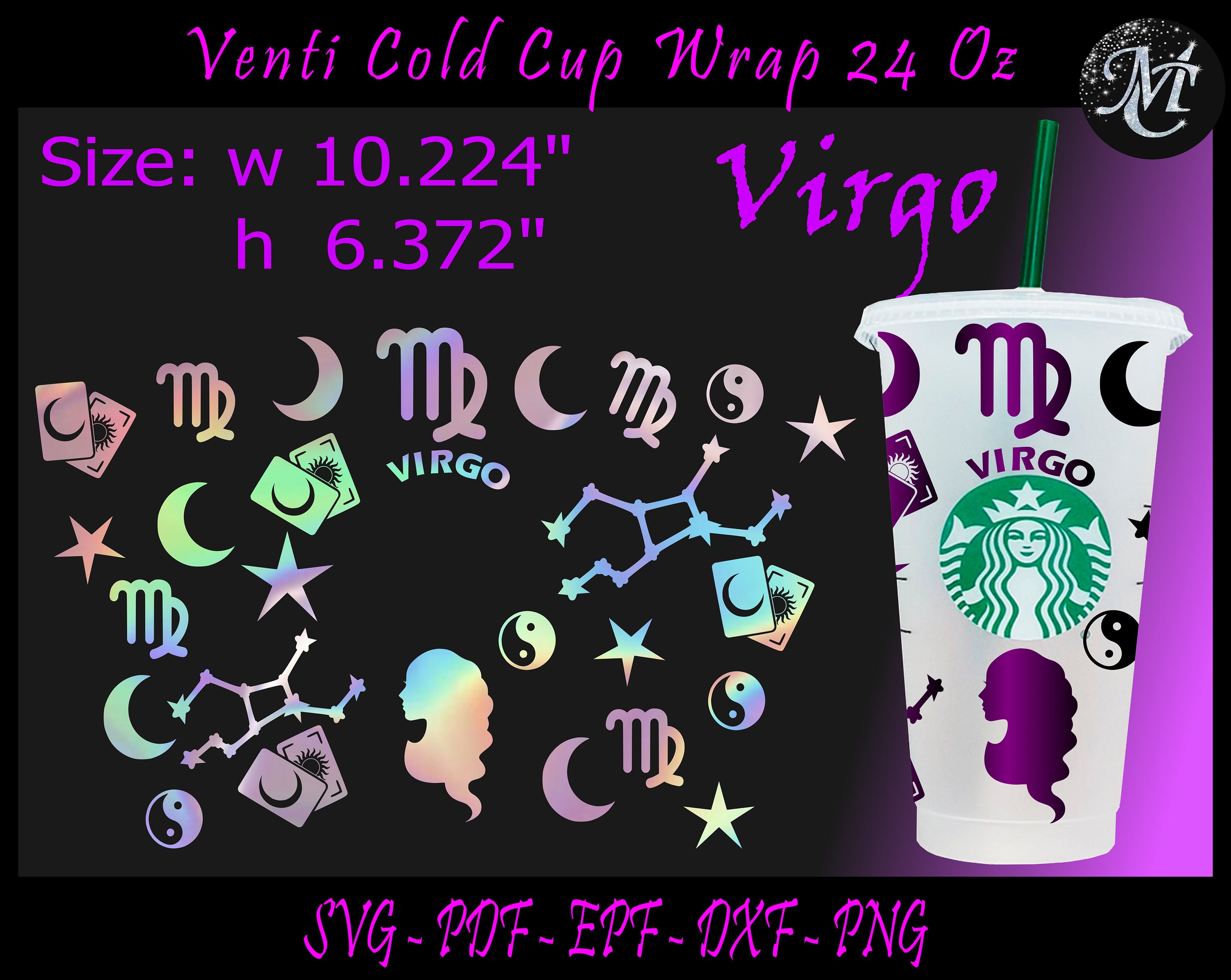 Virgo Wrap Svg, Virgo Svg, Venti Cold Cup Wrap Svg, Zodiac Signs Wrap ...