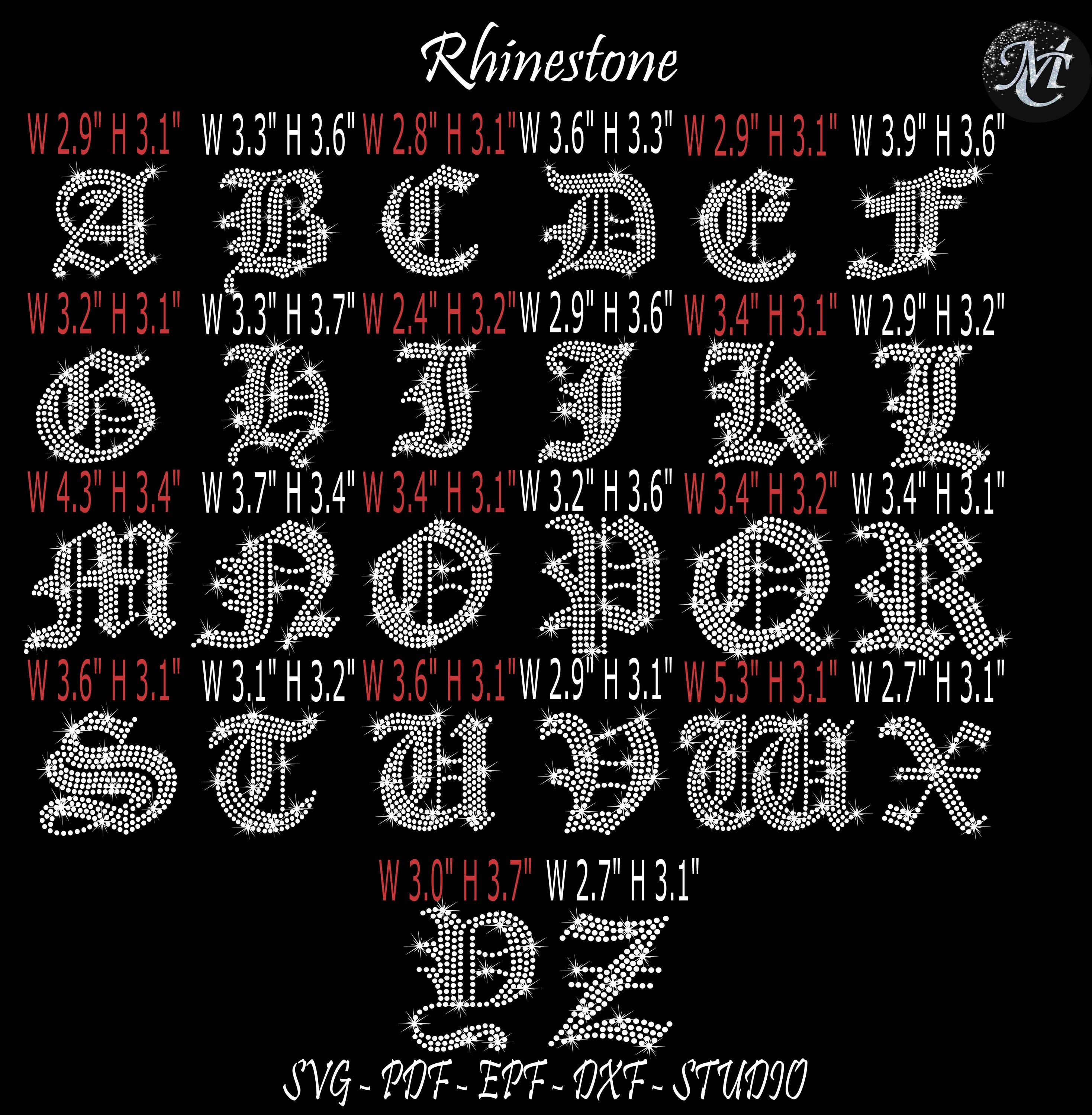 Rhinestone Alphabet, Alphabet Svg, Rhinestone Svg, Alphabet Template ...