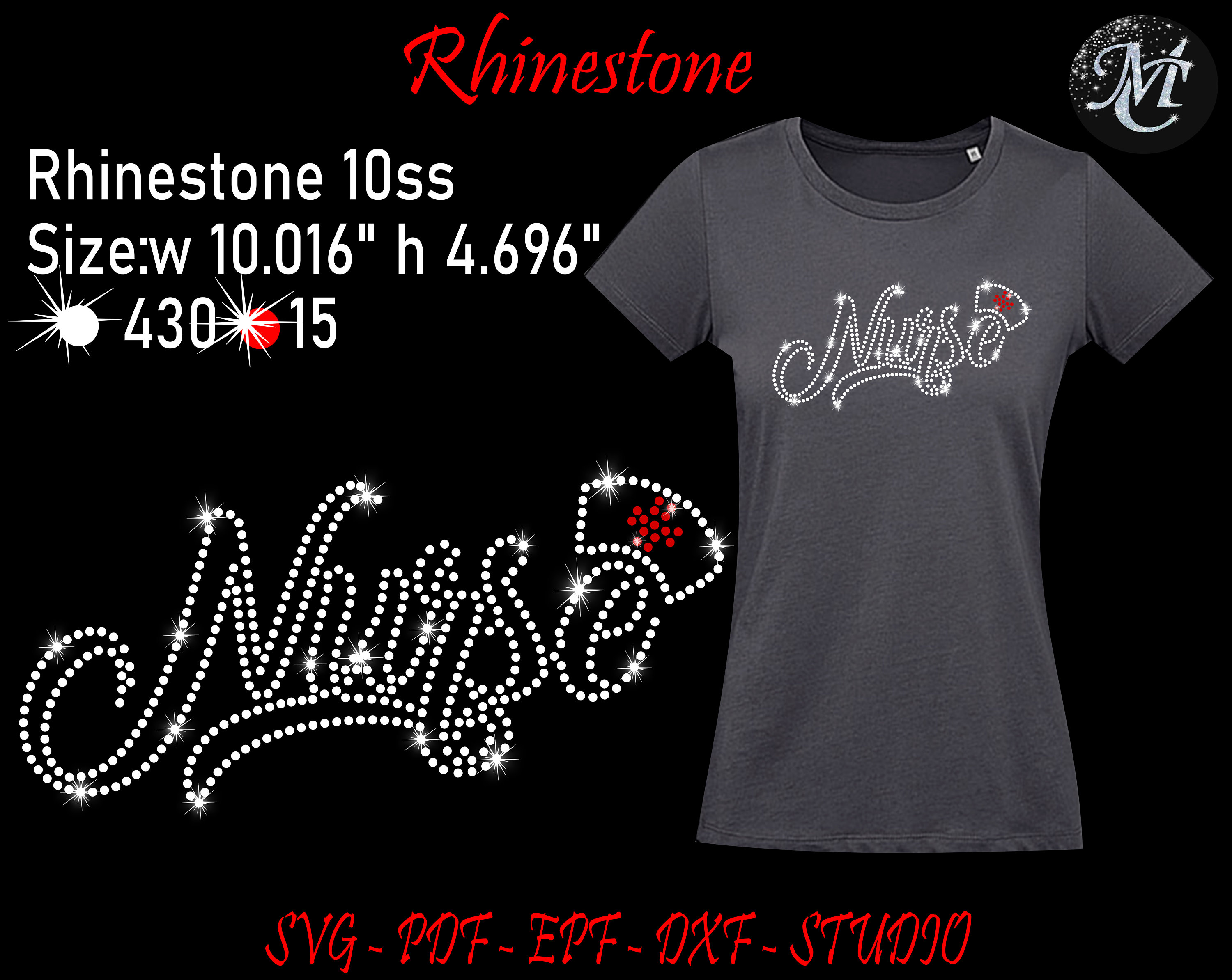 Nurse Rhinestone, Nurse Svg, Rhinestone Svg, Rhinestone Template, Heart ...
