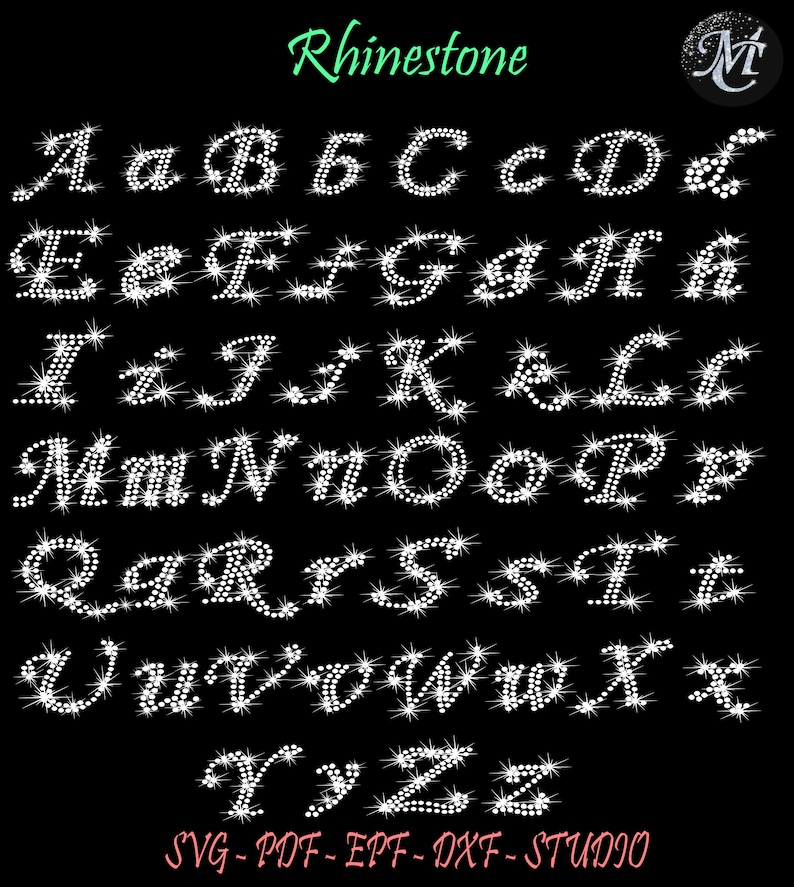 Rhinestone Alphabet, Alphabet Svg, Rhinestone Svg, Alphabet Template ...