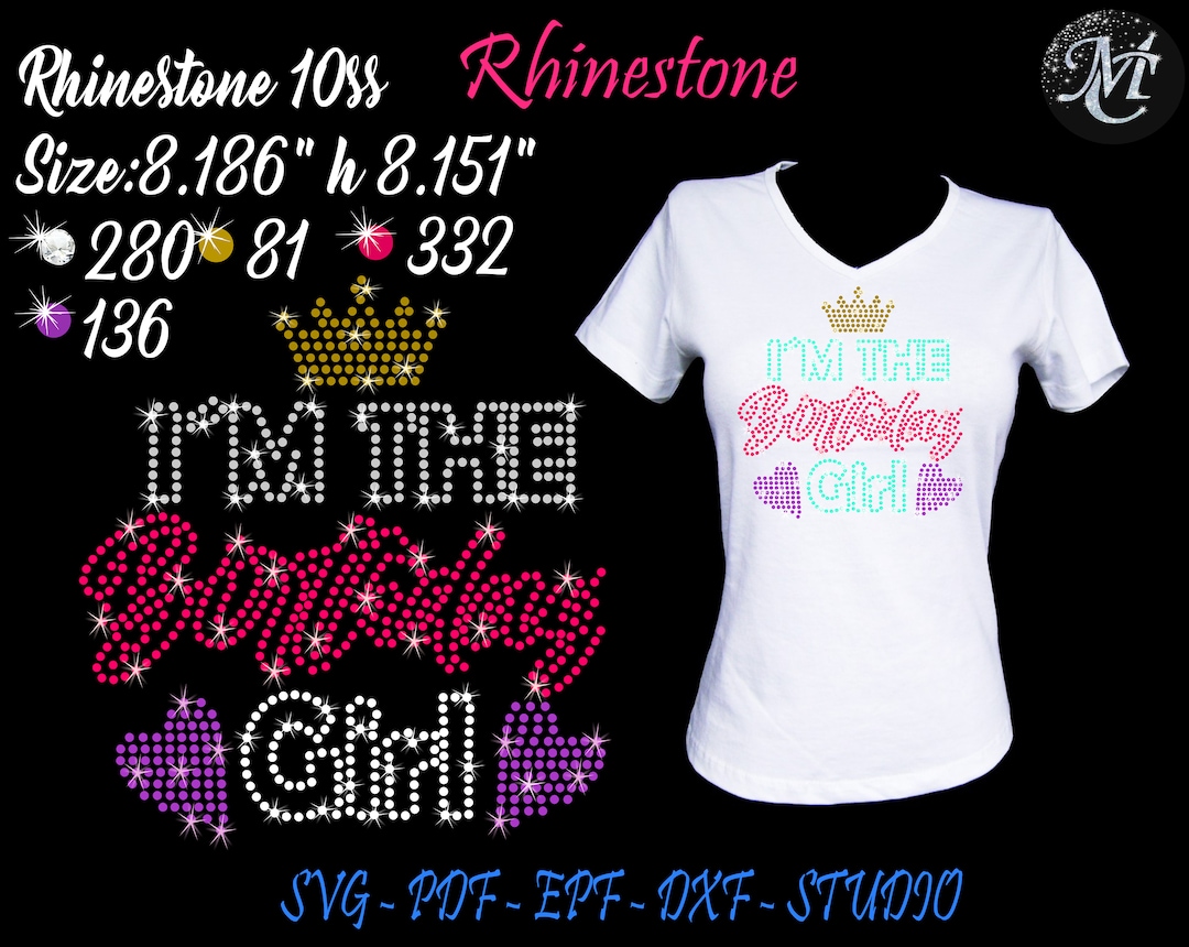 Birthday Rhinestone, Rhinestone Svg, Birthday Girl Svg, Rhinestone ...