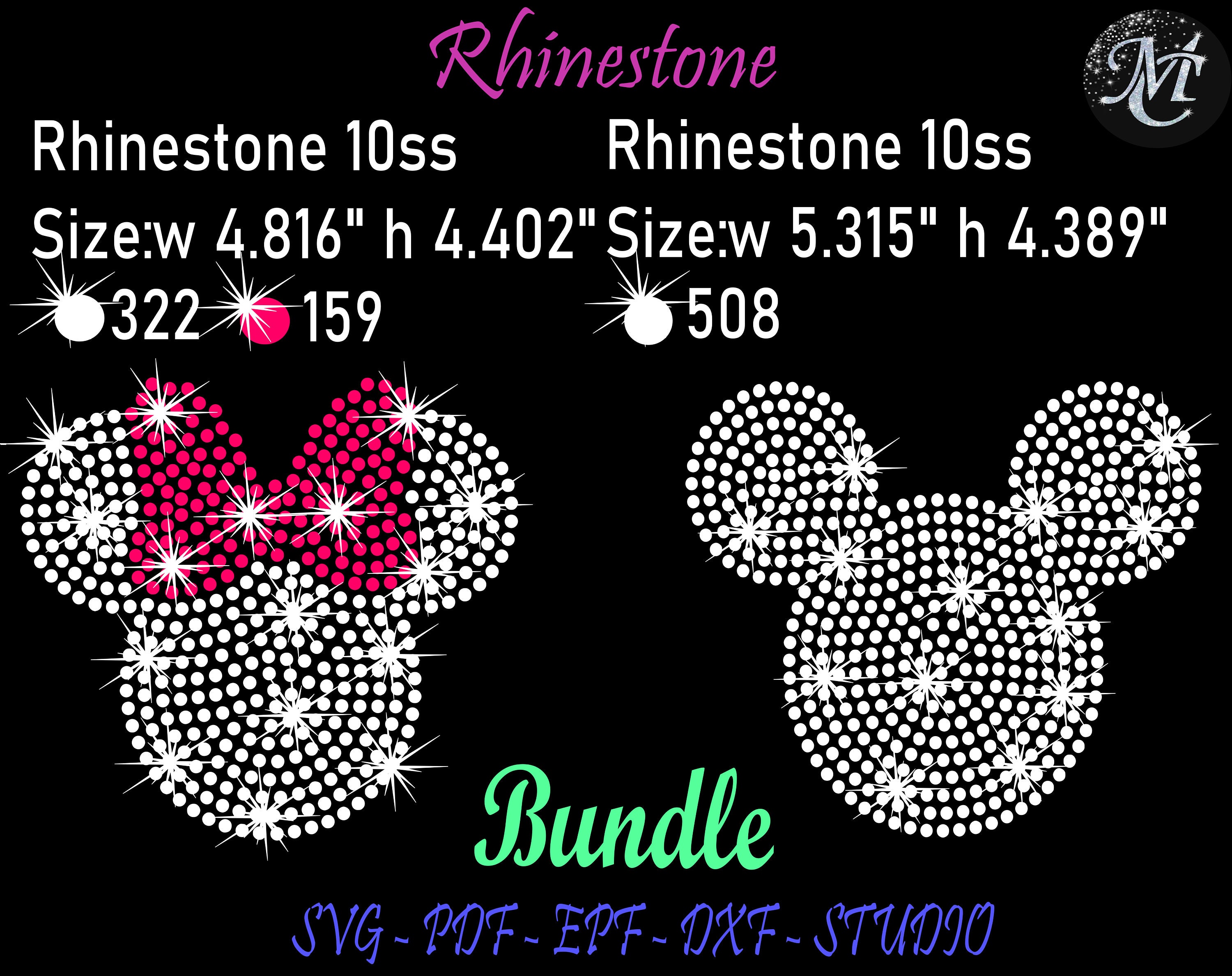 Bundle Mouse Rhinestone, Rhinestone Svg, Rhinestone Template, Mouse ...