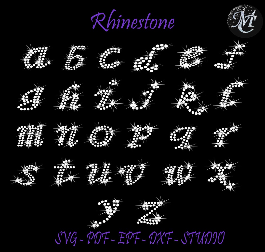 Rhinestone Alphabet, Alphabet Svg, Rhinestone Svg, Alphabet Template ...