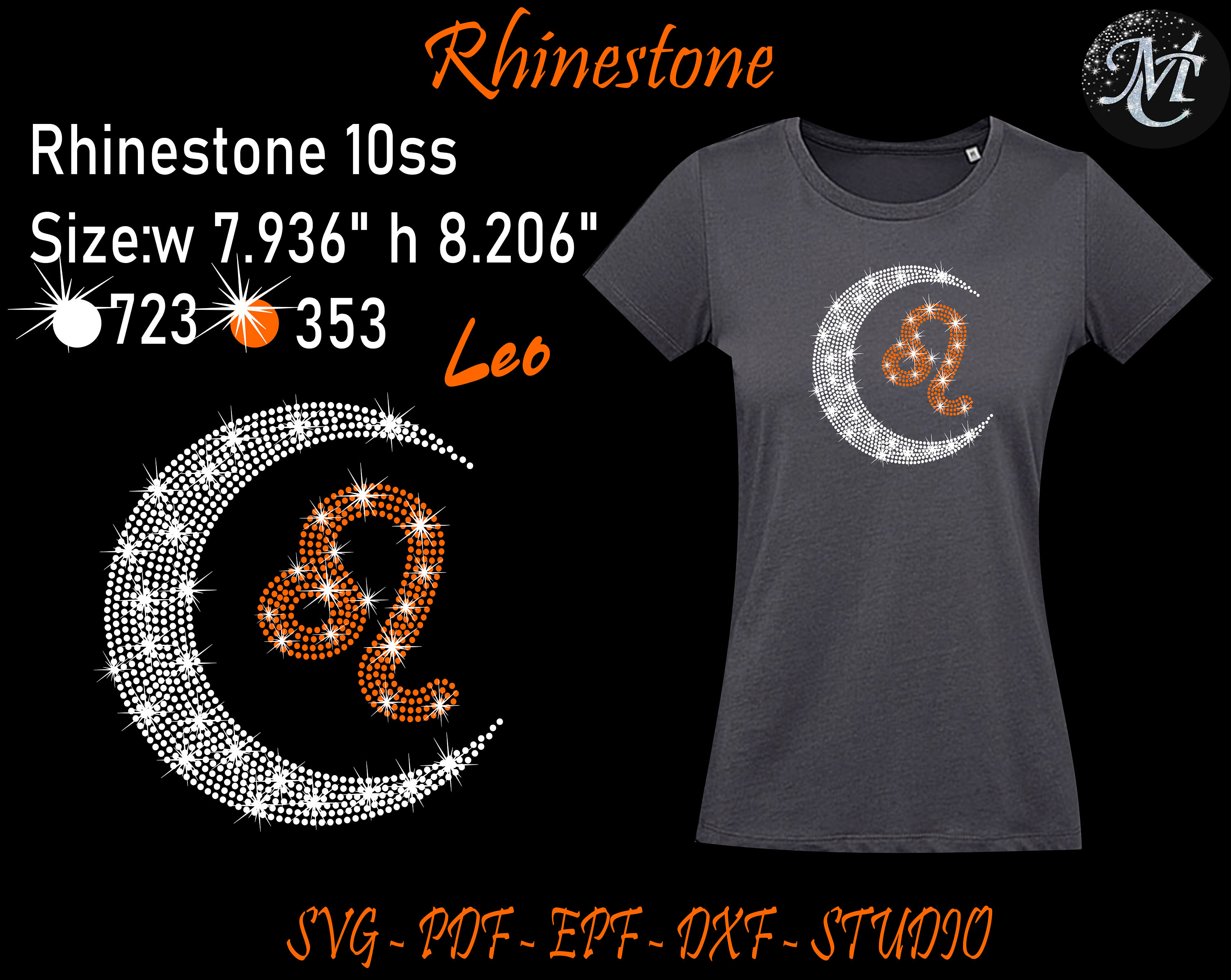 Leo Rhinestone, Leo Svg, Rhinestone Svg, Zodiac Signs Rhinestone ...