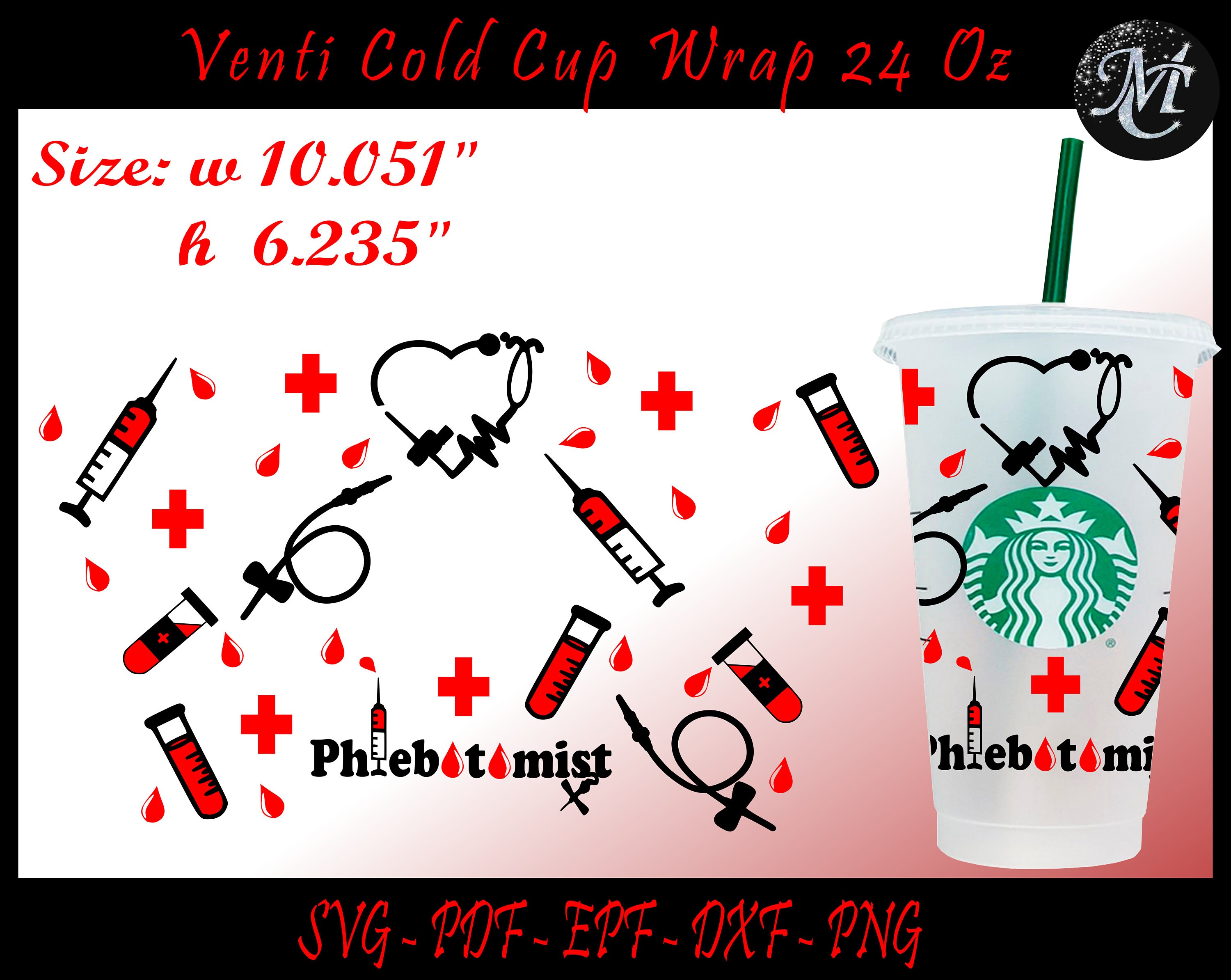 Phlebotomist Wrap Svg, Phlebotomist Svg, Full Wrap Venti Cold Cup ...