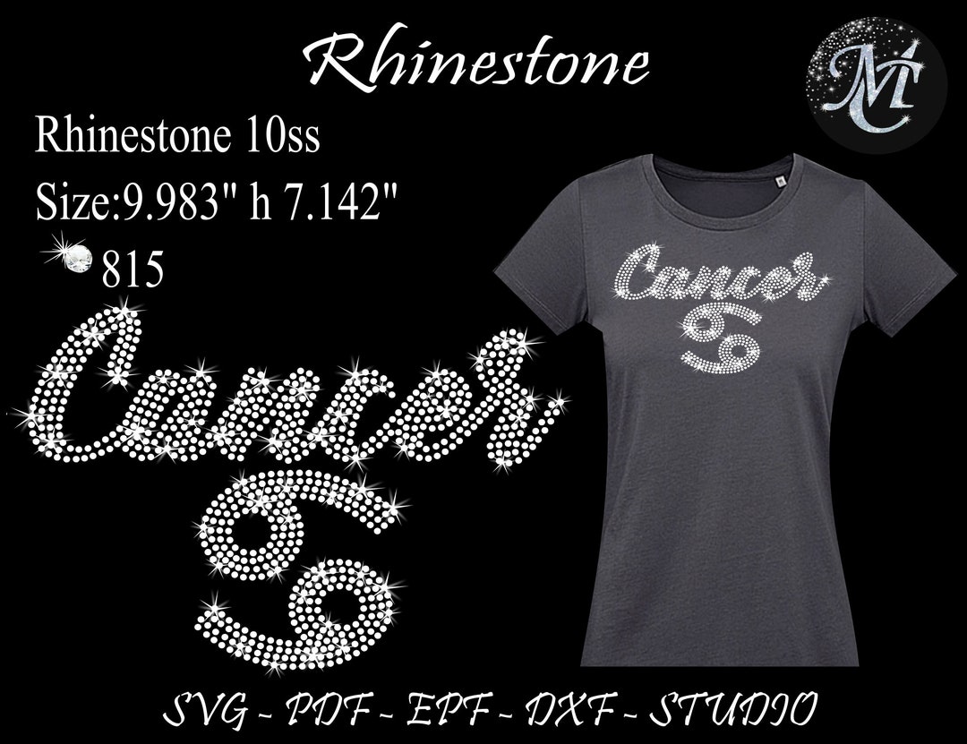 Cancer Rhinestone, Cancer Svg, Rhinestone Svg, Rhinestone Template ...