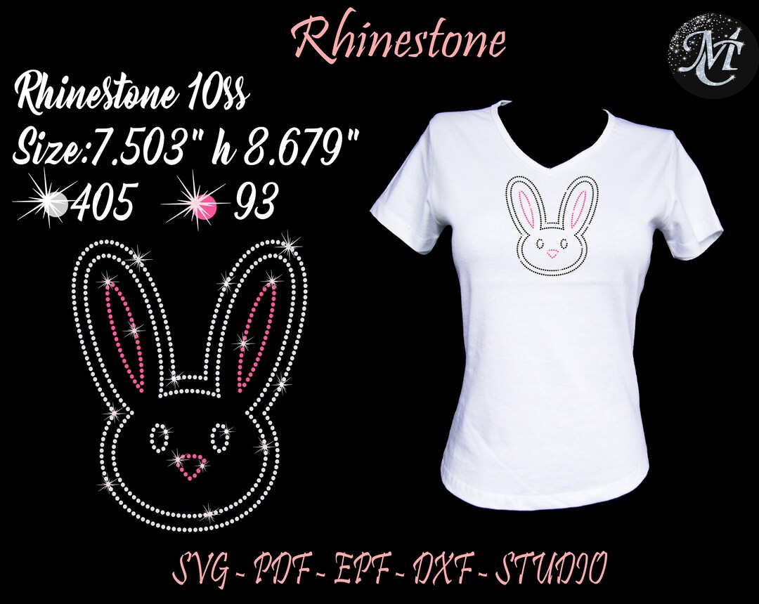 Bunny Rhinestone, Bunny Svg, Rabbit Rhinestone, Rabbit Svg, Rhinestone ...