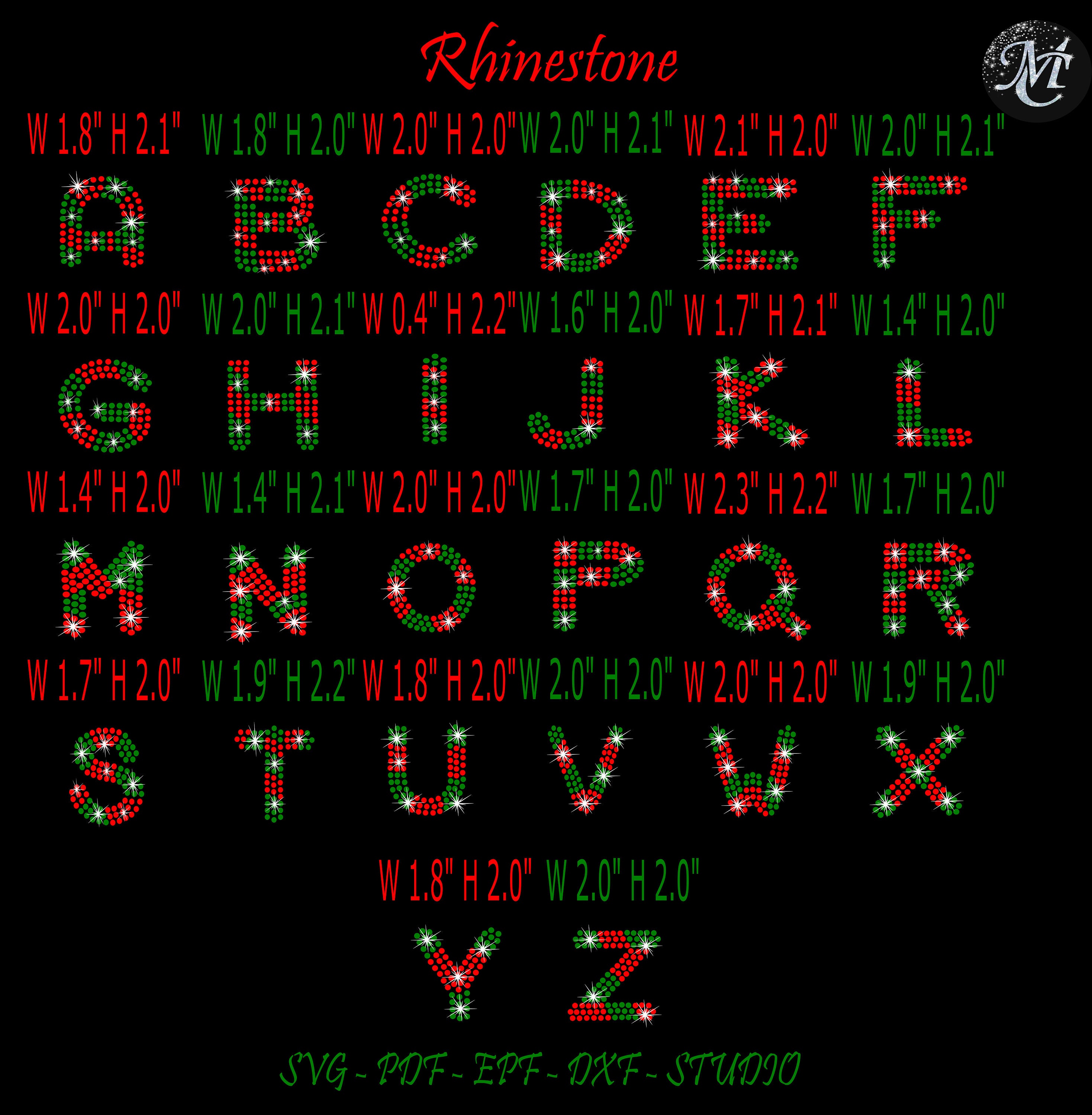 Rhinestone Alphabet, Alphabet Svg, Rhinestone Svg, Alphabet Template ...