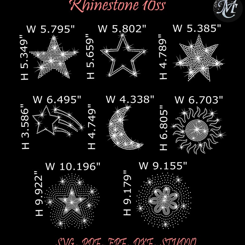 Moon Rhinestone Template - Etsy