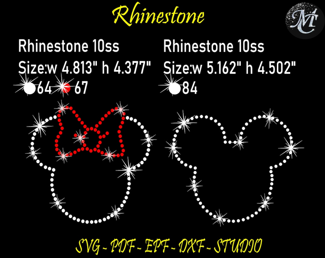 Bundle Mouse Rhinestone, Rhinestone Svg, Rhinestone Template, Mouse ...