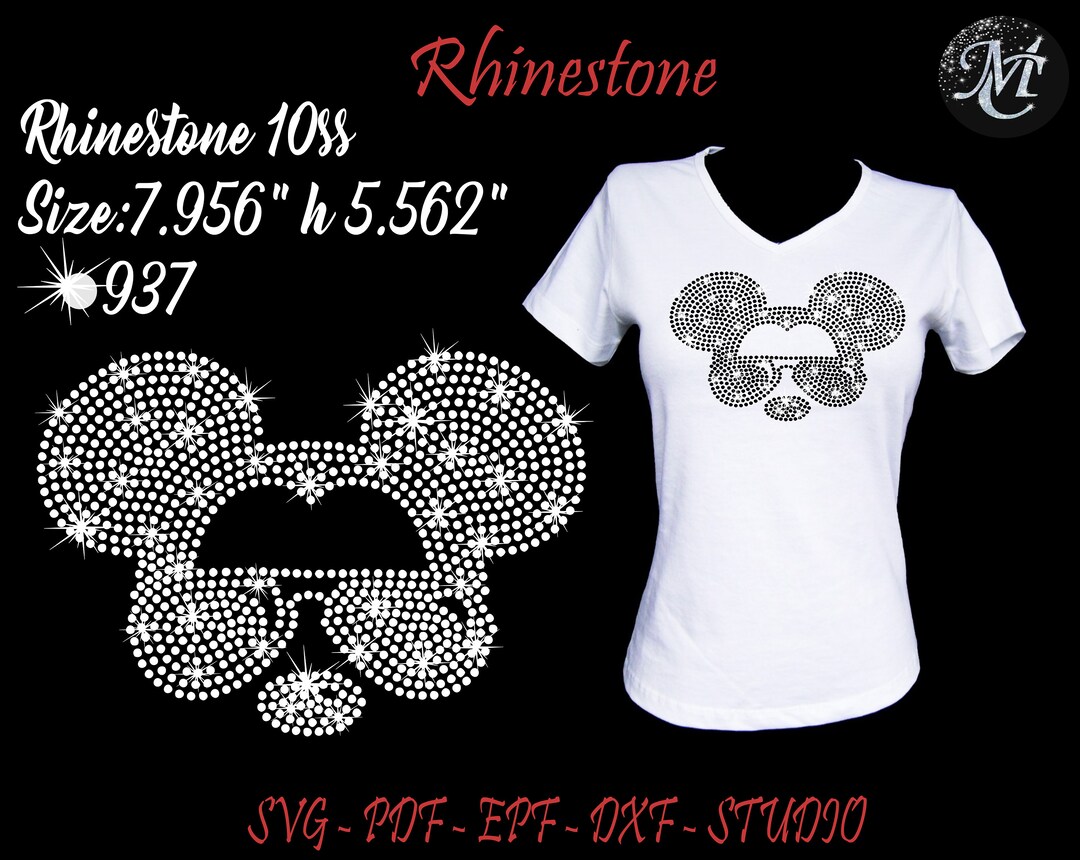 Mouse Rhinestone, Rhinestone Svg, Rhinestones, Rhinestone Template ...