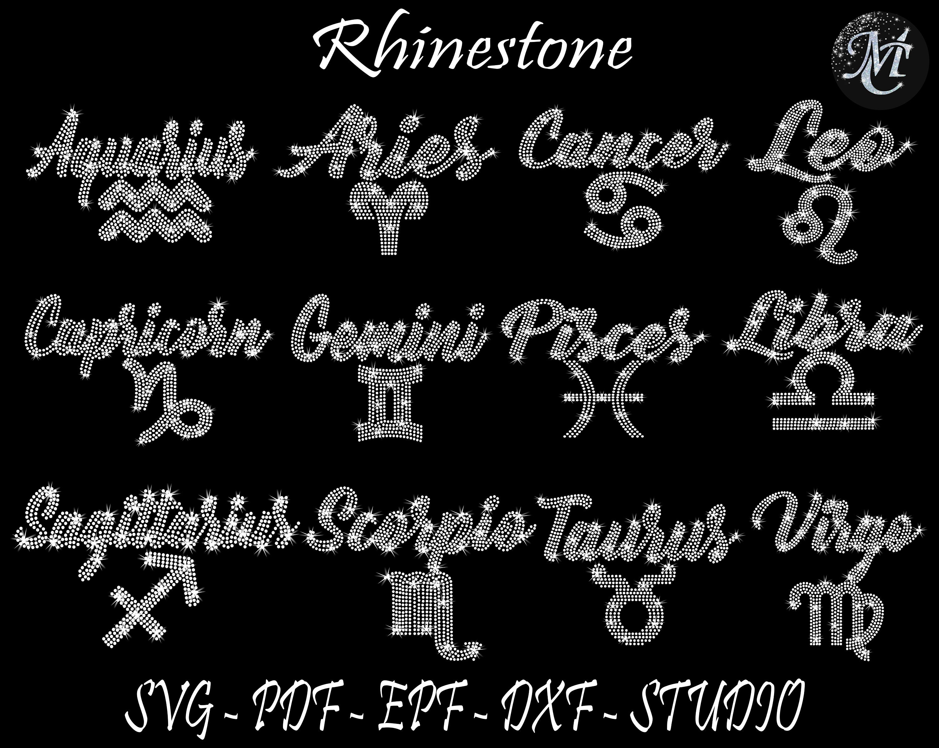 Bundle Zodiac Signs Rhinestone, Zodiac Signs Shirt, Rhinestone Svg ...