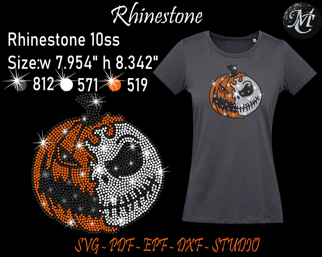 Pumpkin Rhinestone, Jack Rhinestone, Halloween Rhinestone, Rhinestone ...