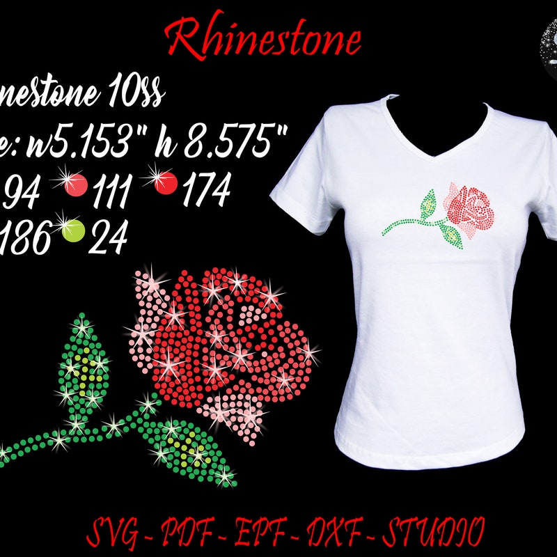 Rhinestone Template Roses - Etsy