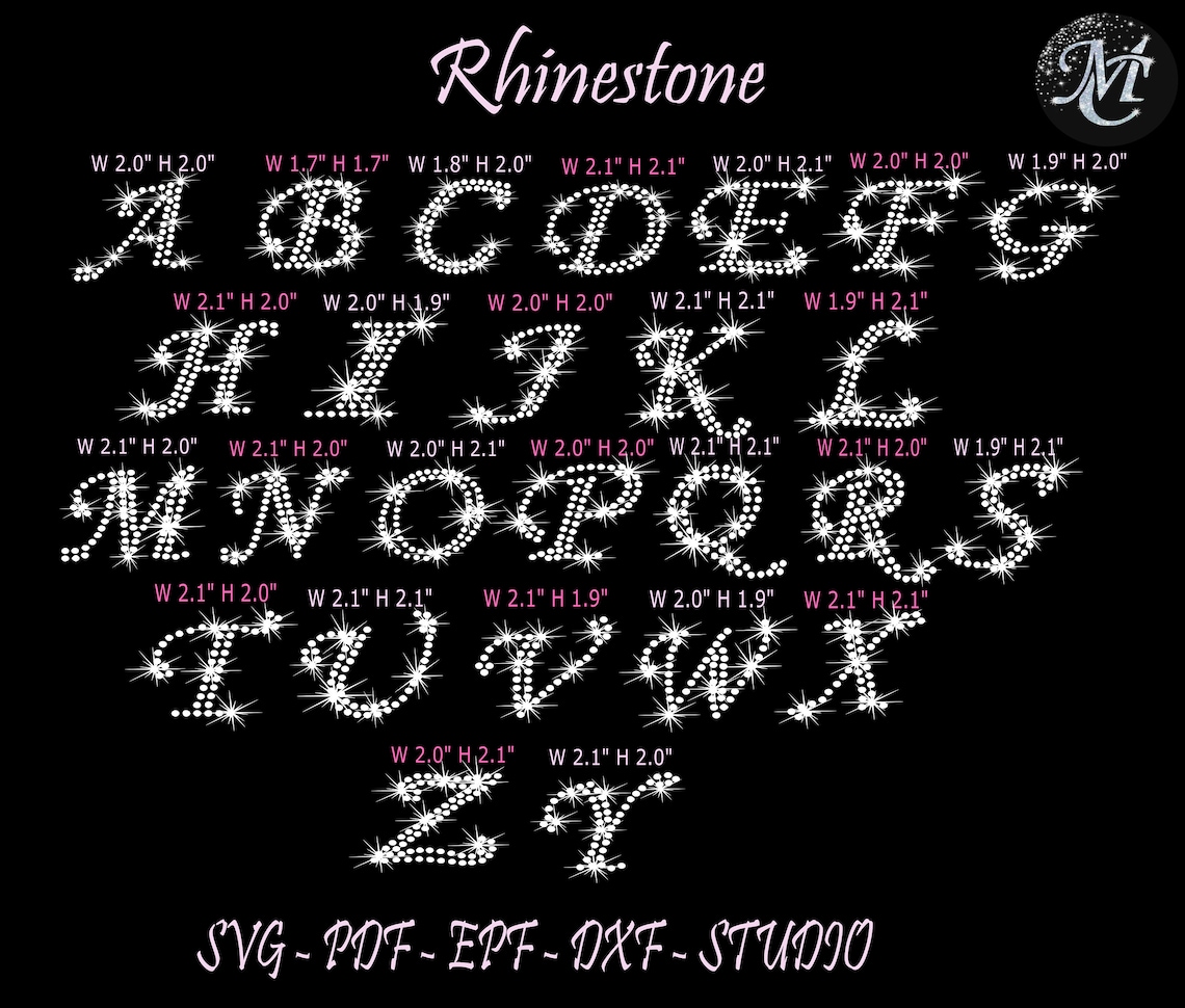 Rhinestone Alphabet, Alphabet Svg, Rhinestone Svg, Alphabet Template ...