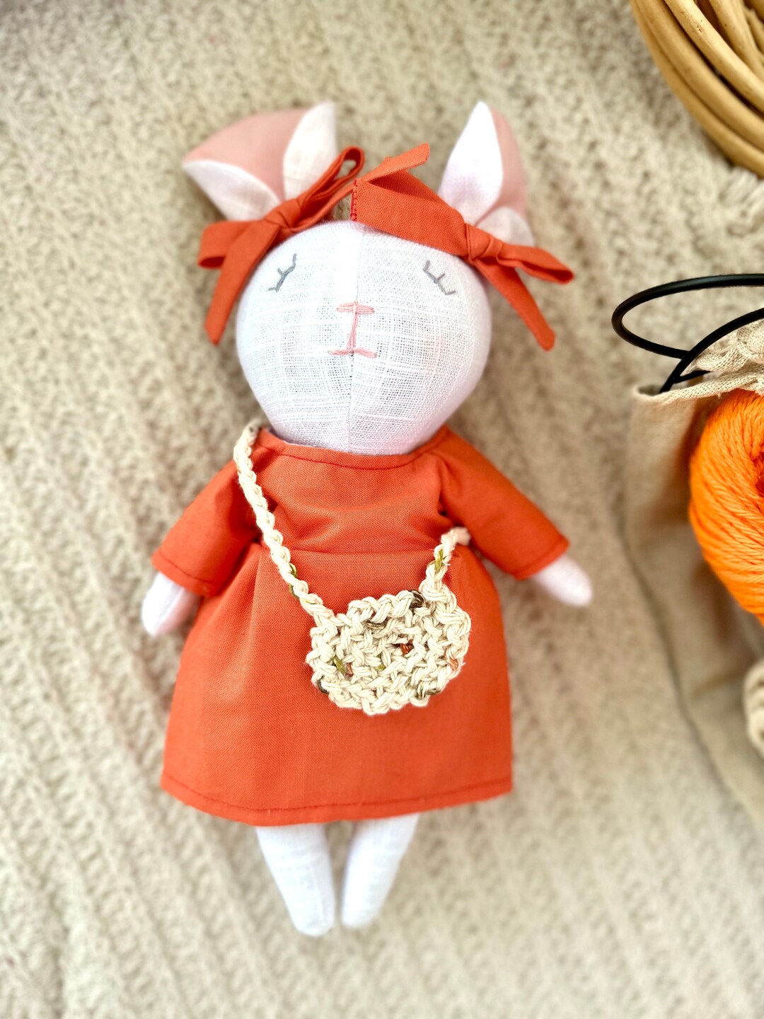 Organic Linen Doll/fabric Mouse Doll/linen Doll/rag Doll With Clothes ...