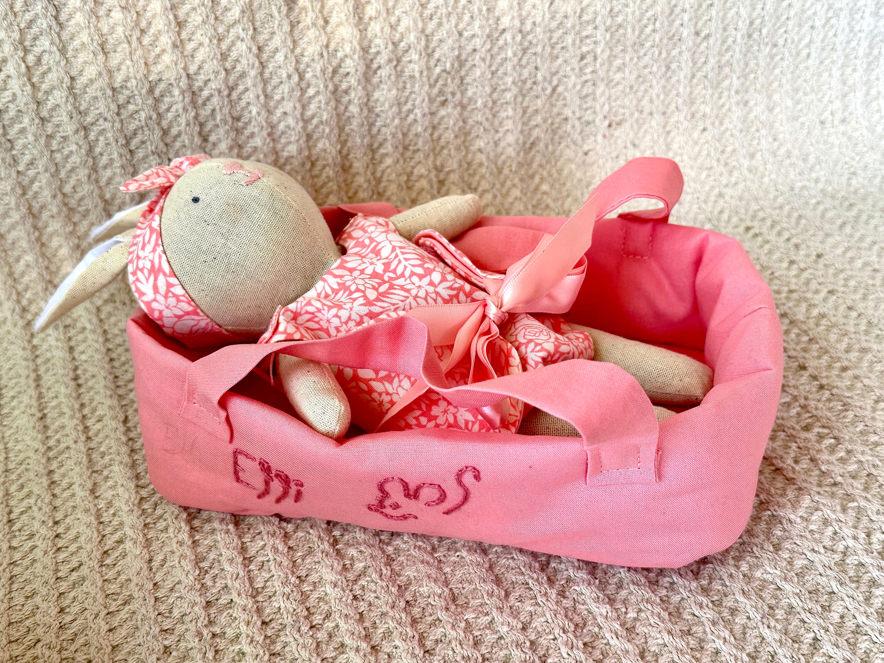 Linen Handmade Doll/doll Mouse/organic Linen Mouse/rag Doll/doll Bed ...