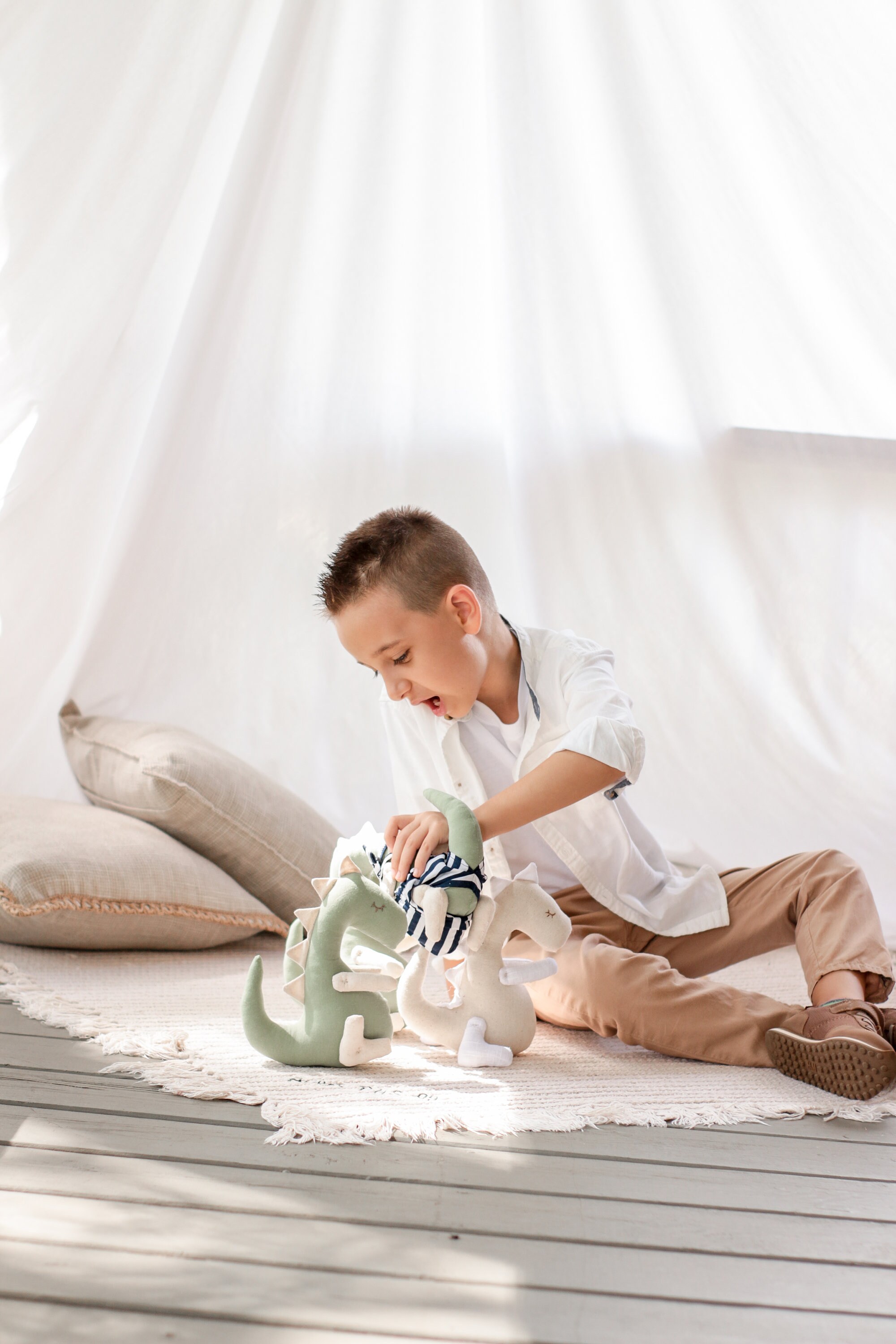 Organic Linen Dinosaur Doll With Stuffed Cloth/dinosaur Doll/birthday ...