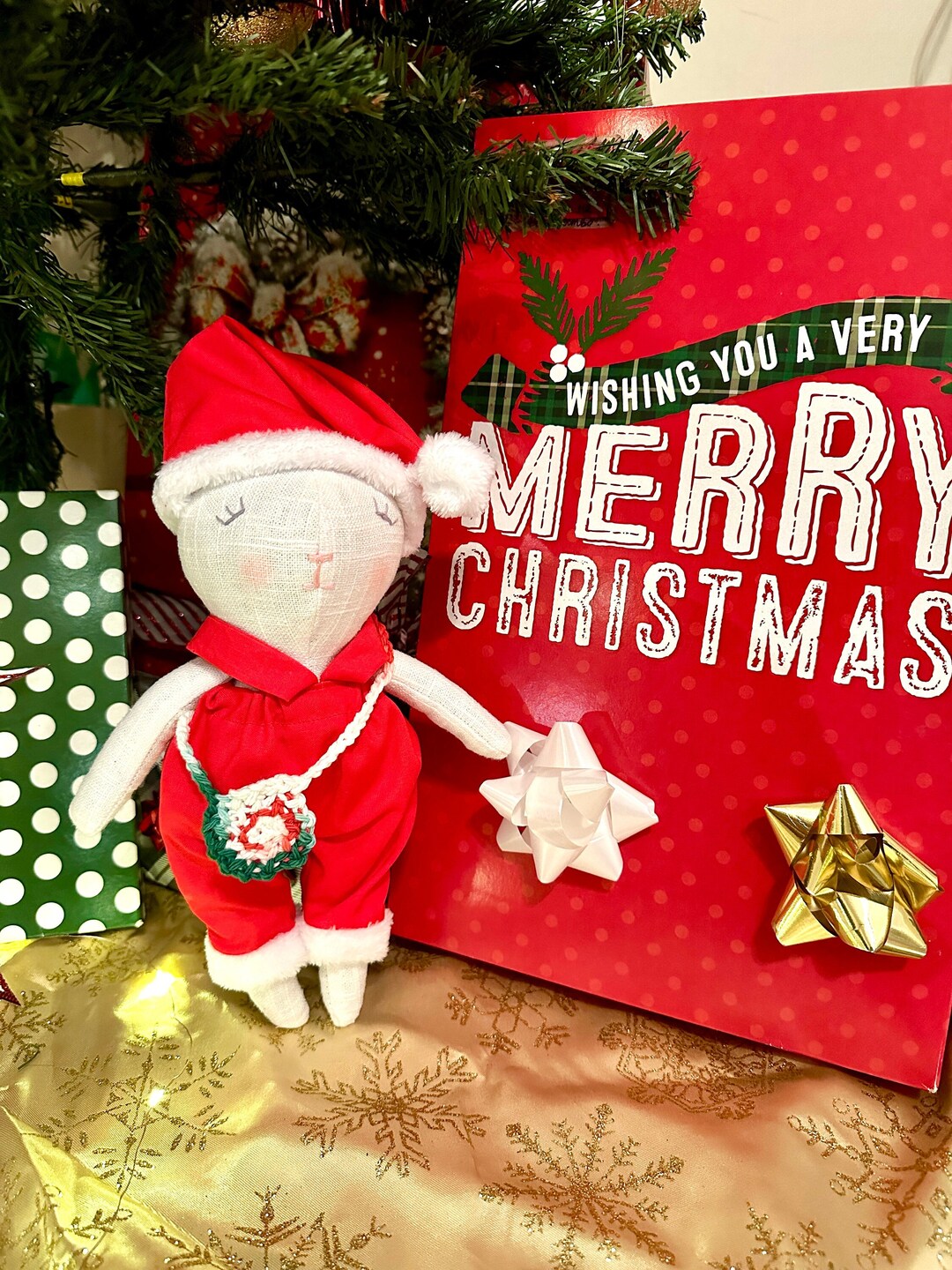 Handmade Fabric Mouse Doll/linen Mouse/gift for Christmas /cottagecore ...