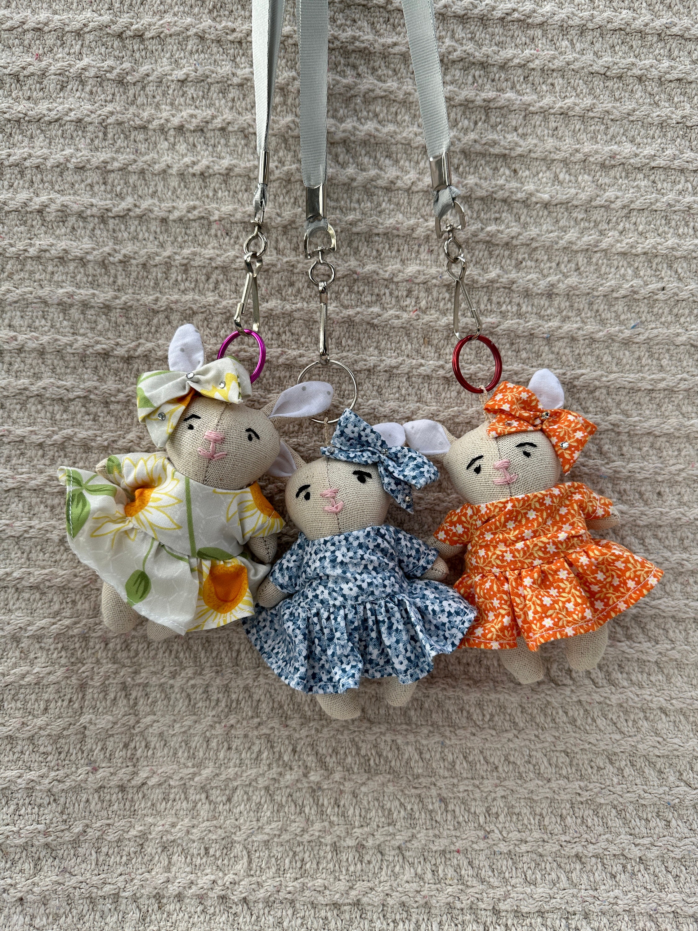 Keychain Doll/keychain Bunny /linen Doll/rag Doll With Clothes/handmade ...