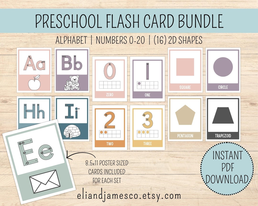 Preschool Flash Card Bundle | Alphabet Flash Cards | Numbers Flash ...