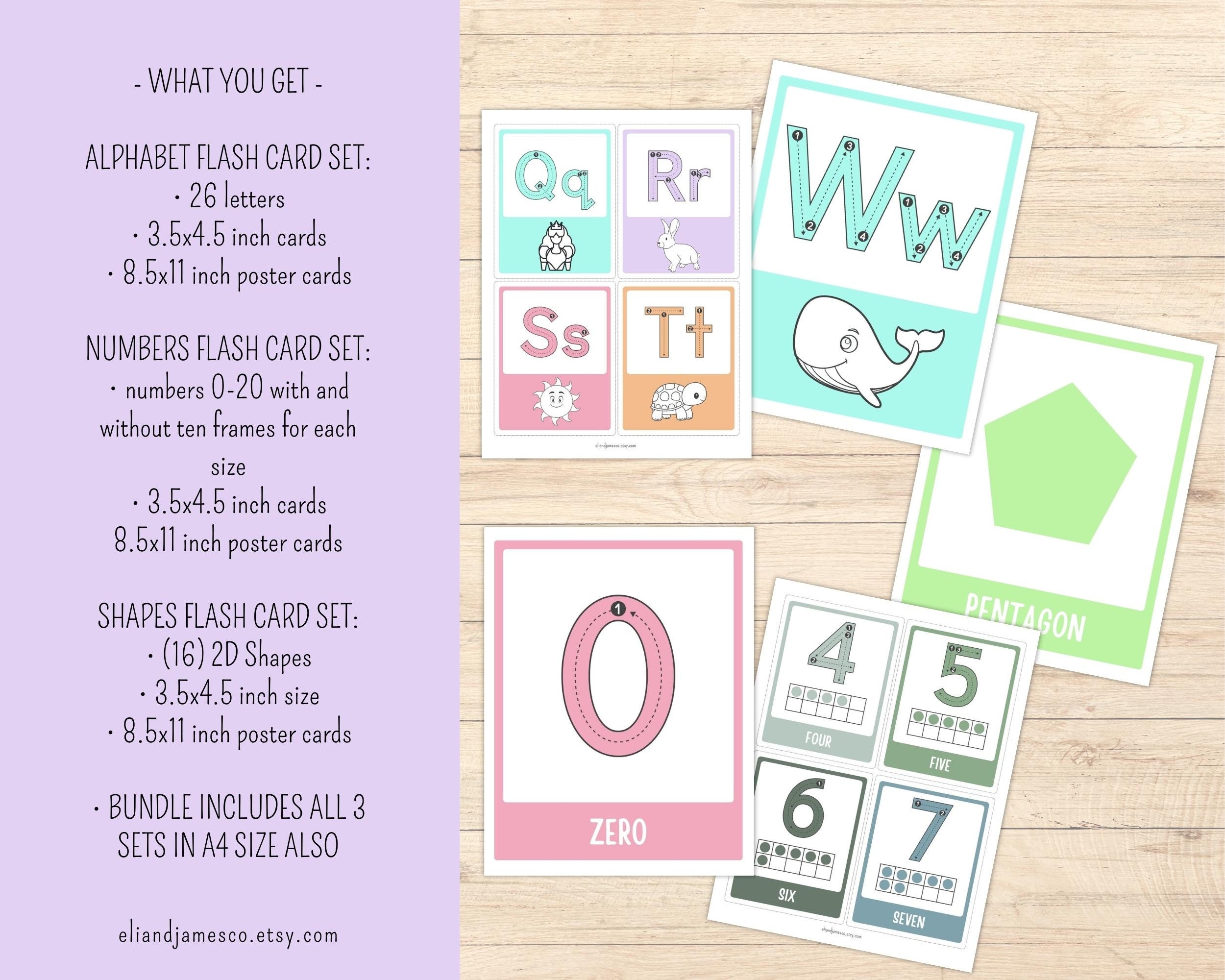 Preschool Flash Card Bundle | Alphabet Flash Cards | Numbers Flash ...