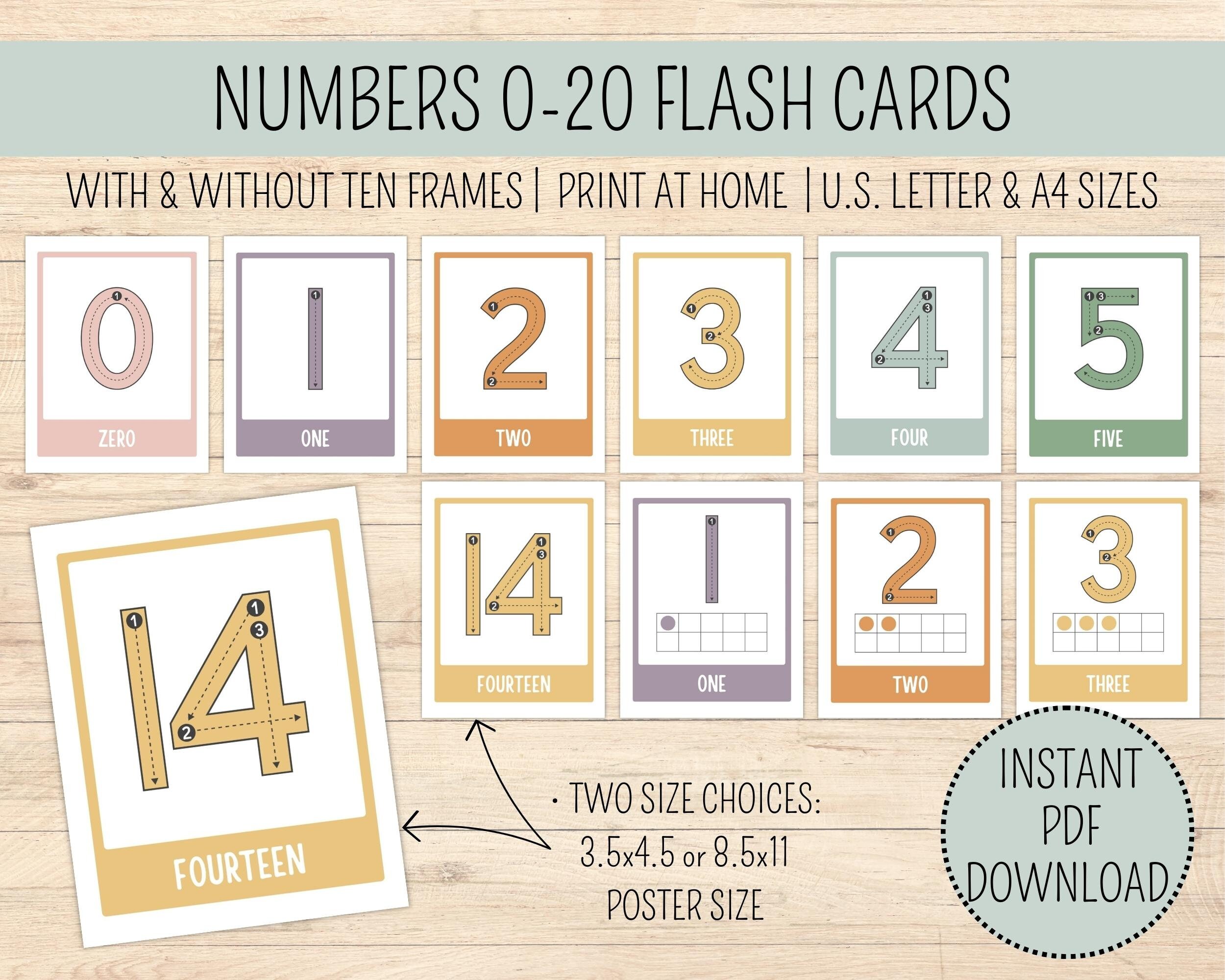 Numbers 0-20 Flash Cards | Printable Flash Cards | Homeschool Activity ...