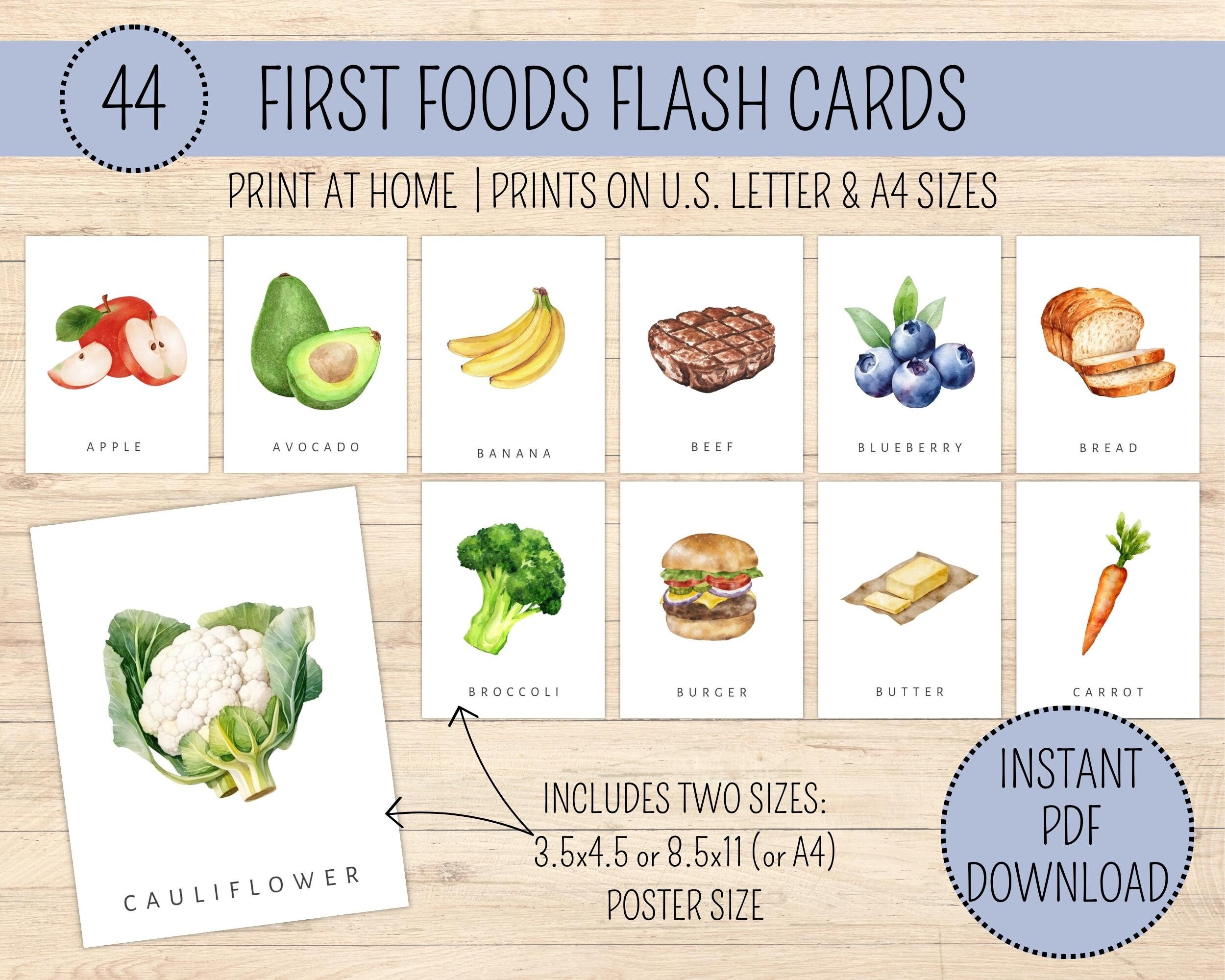 First Foods Flash Cards | Printable Flash Cards | Preschool Cards ...