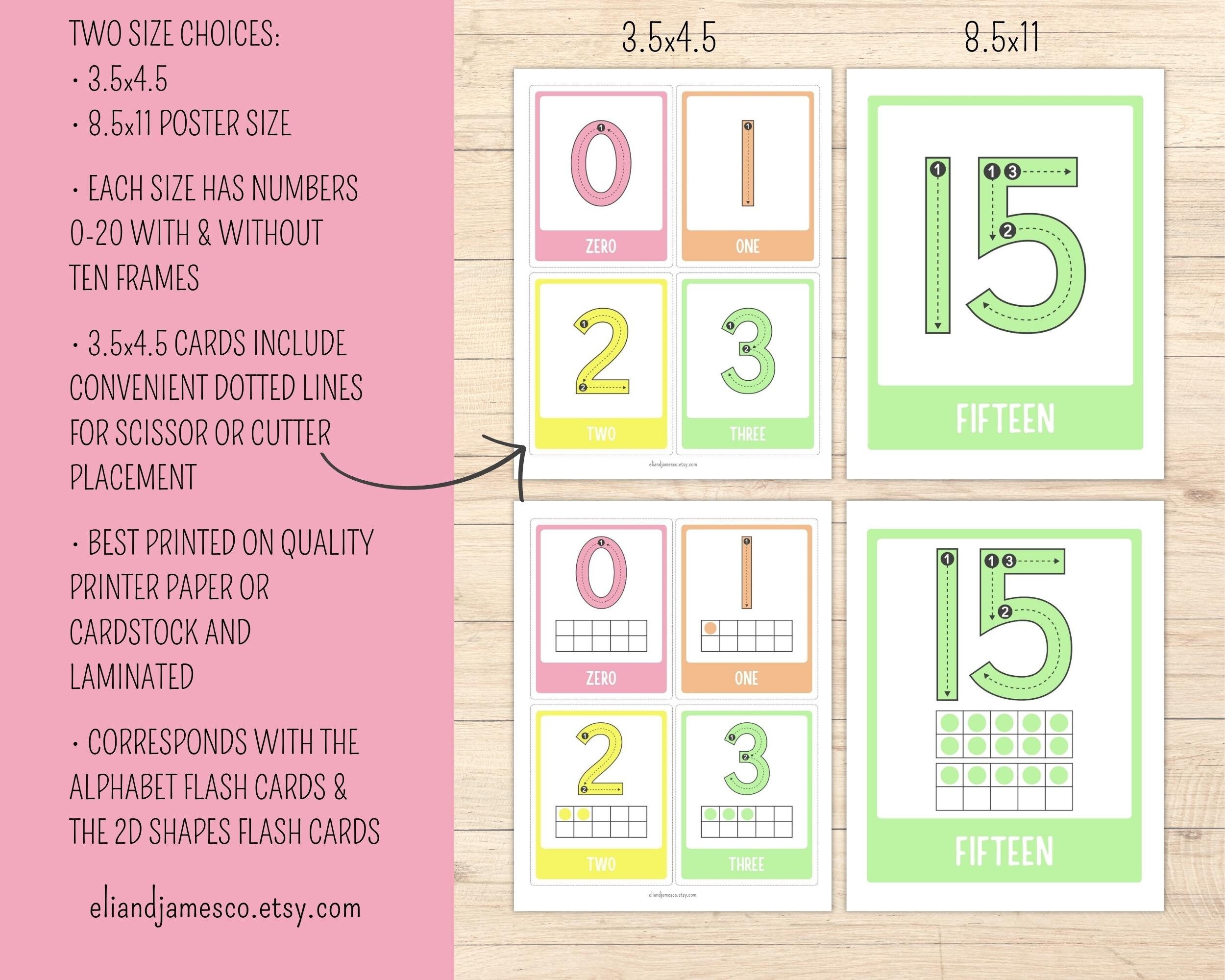 BRIGHTS Numbers 0-20 Flash Cards | Printable Flash Cards | Homeschool ...