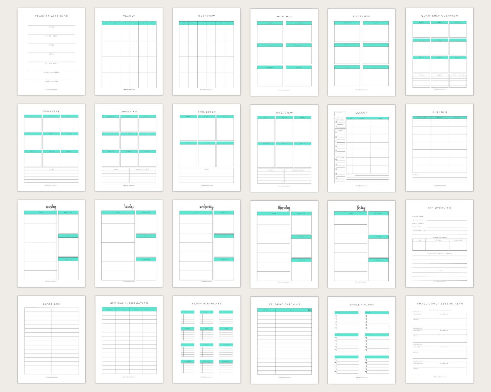 Printable Teacher Aide Planner | Teacher Assistant Planner | Undated ...